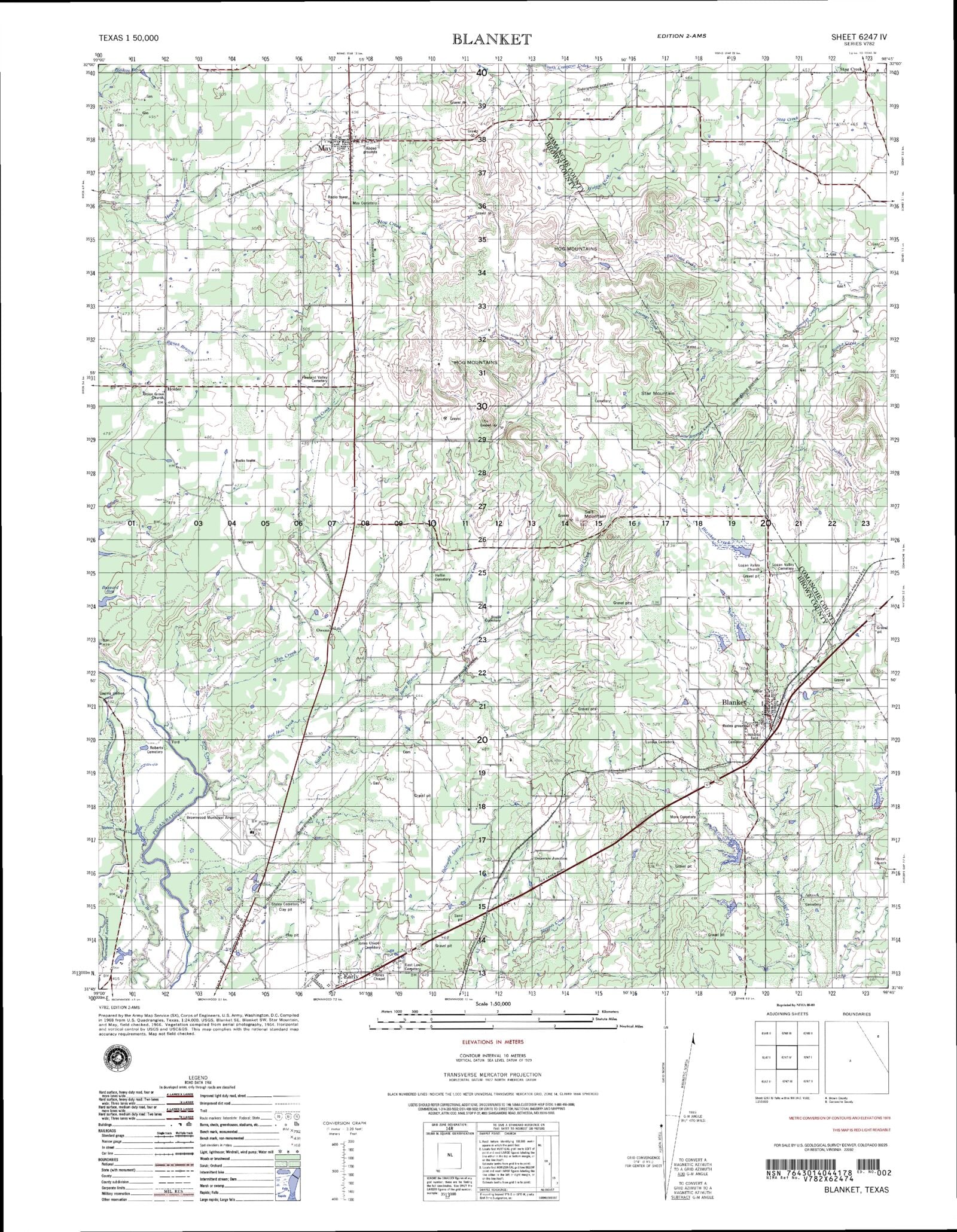 Blanket Texas Military 1:50,000 Map – MyTopo Map Store