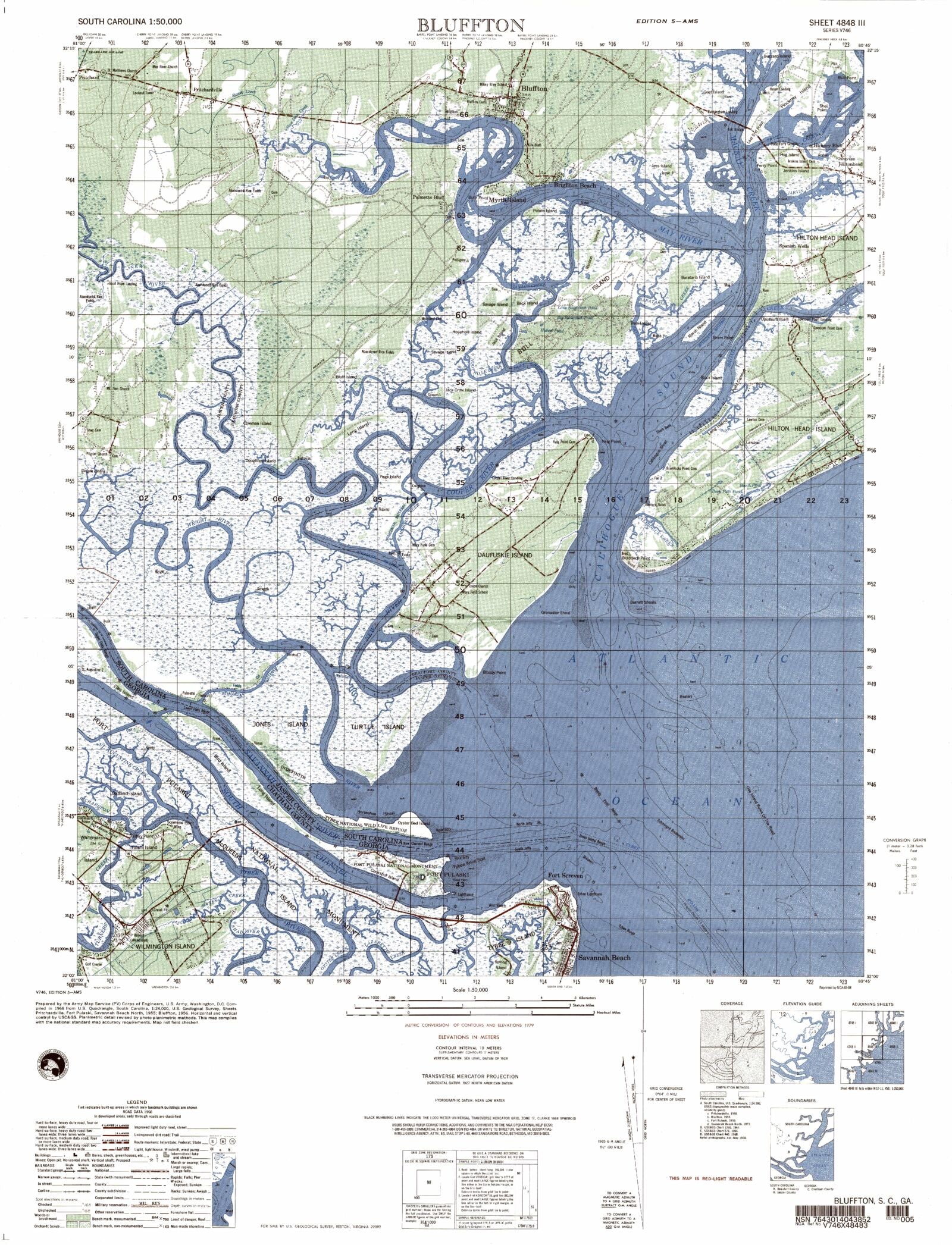 Bluffton South Carolina Military 1:50,000 Map – MyTopo Map Store