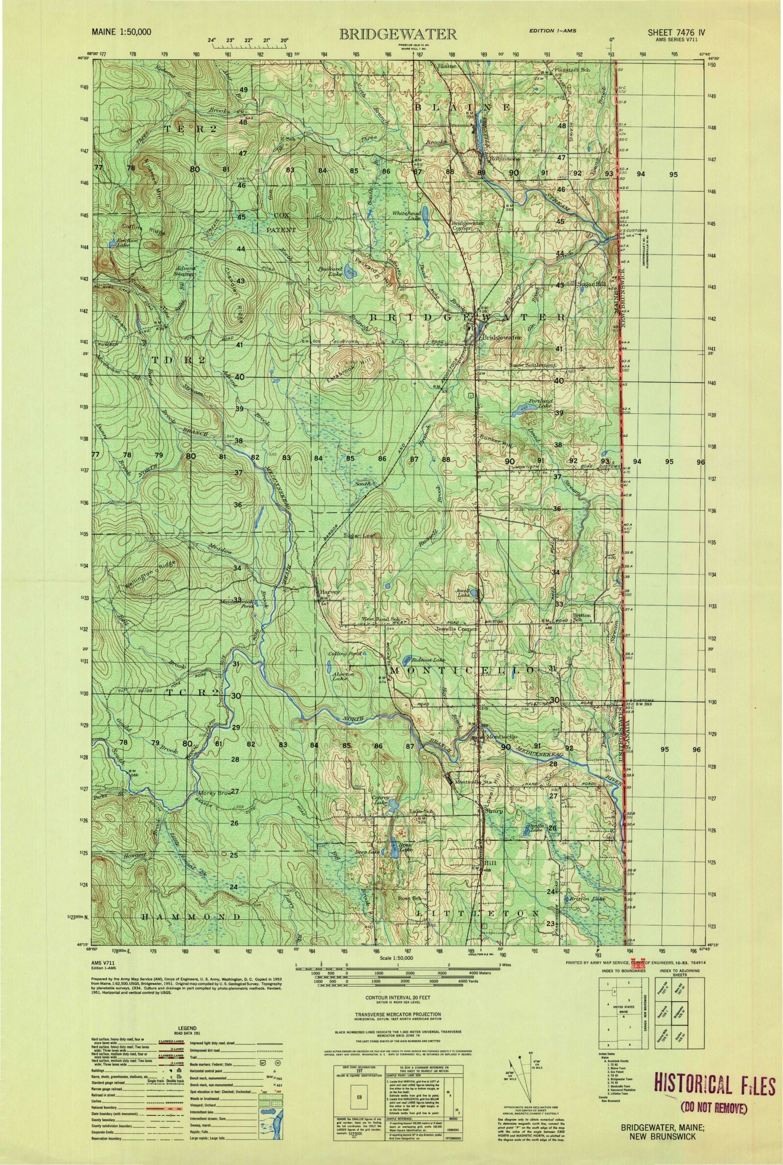 Bridgewater Maine Military 1:50,000 Map – MyTopo Map Store