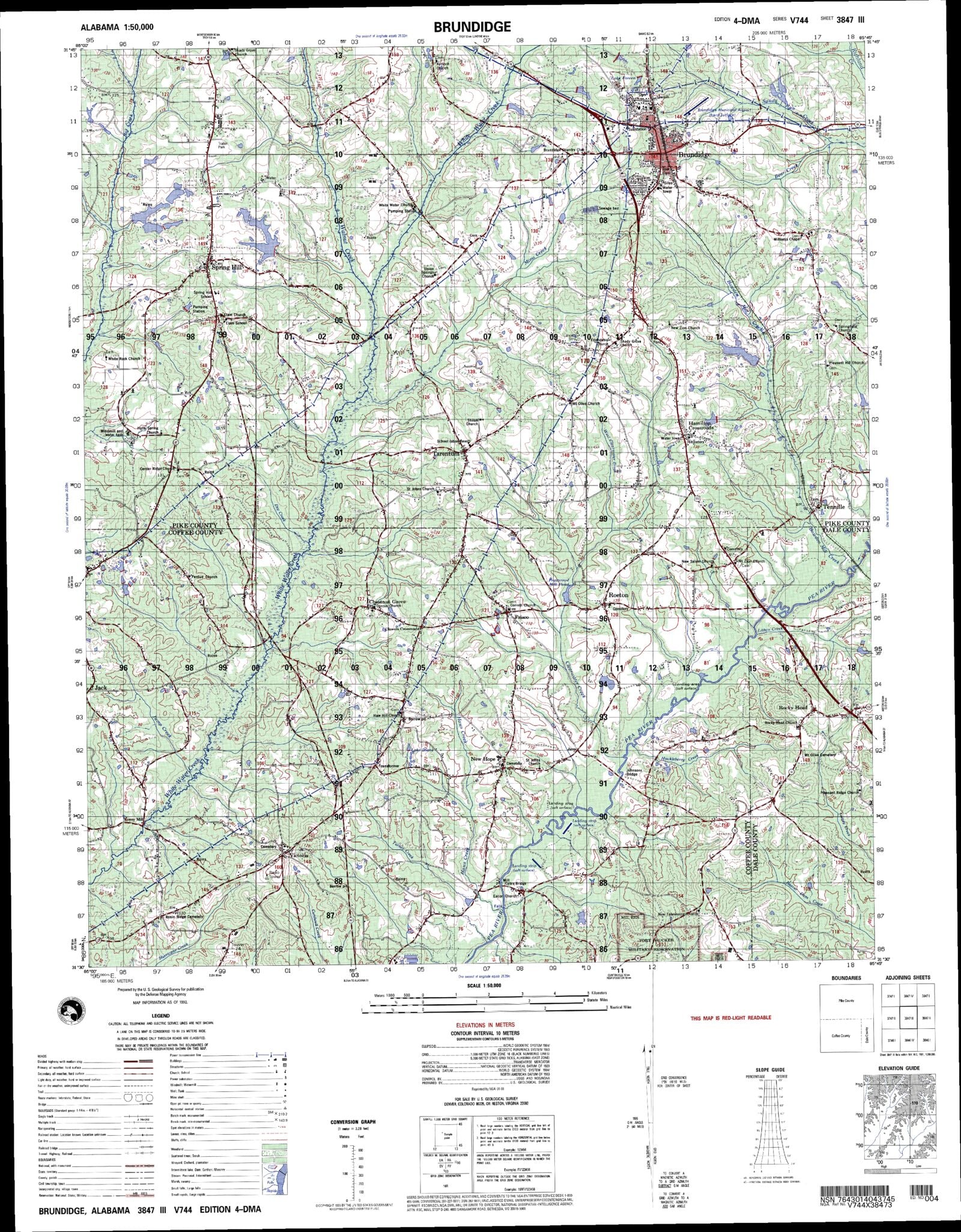Brundidge Alabama Military 1:50,000 Map – MyTopo Map Store