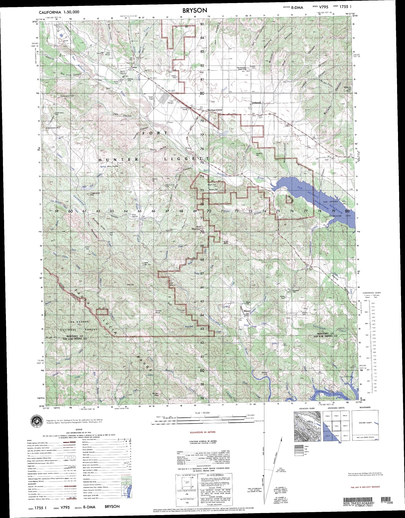 Bryson California Military 1:50,000 Map – MyTopo Map Store