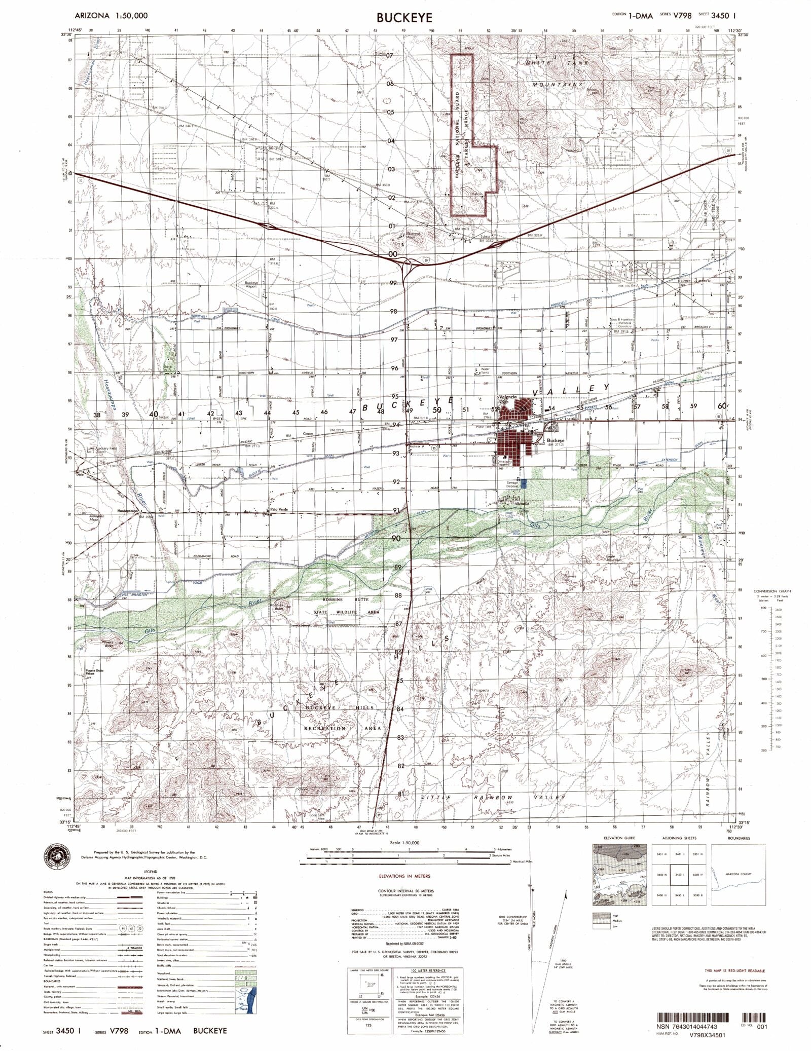 Buckeye Arizona Military 1:50,000 Map – MyTopo Map Store