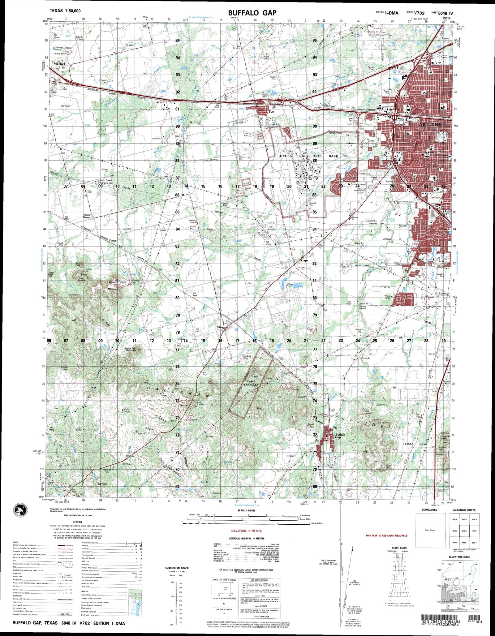 Buffalo Gap Texas Military 1:50,000 Map – MyTopo Map Store