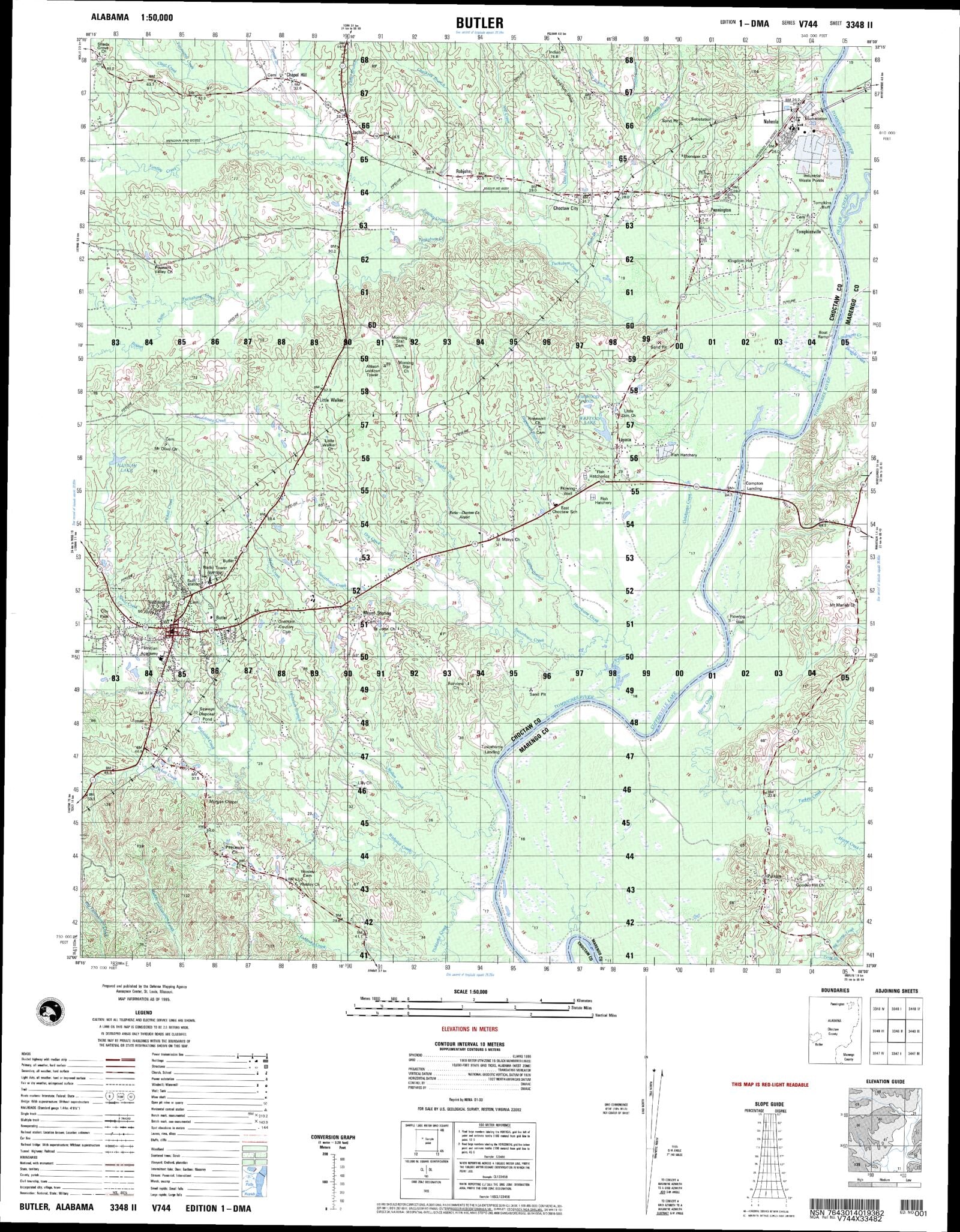 Butler Alabama Military 1:50,000 Map – MyTopo Map Store