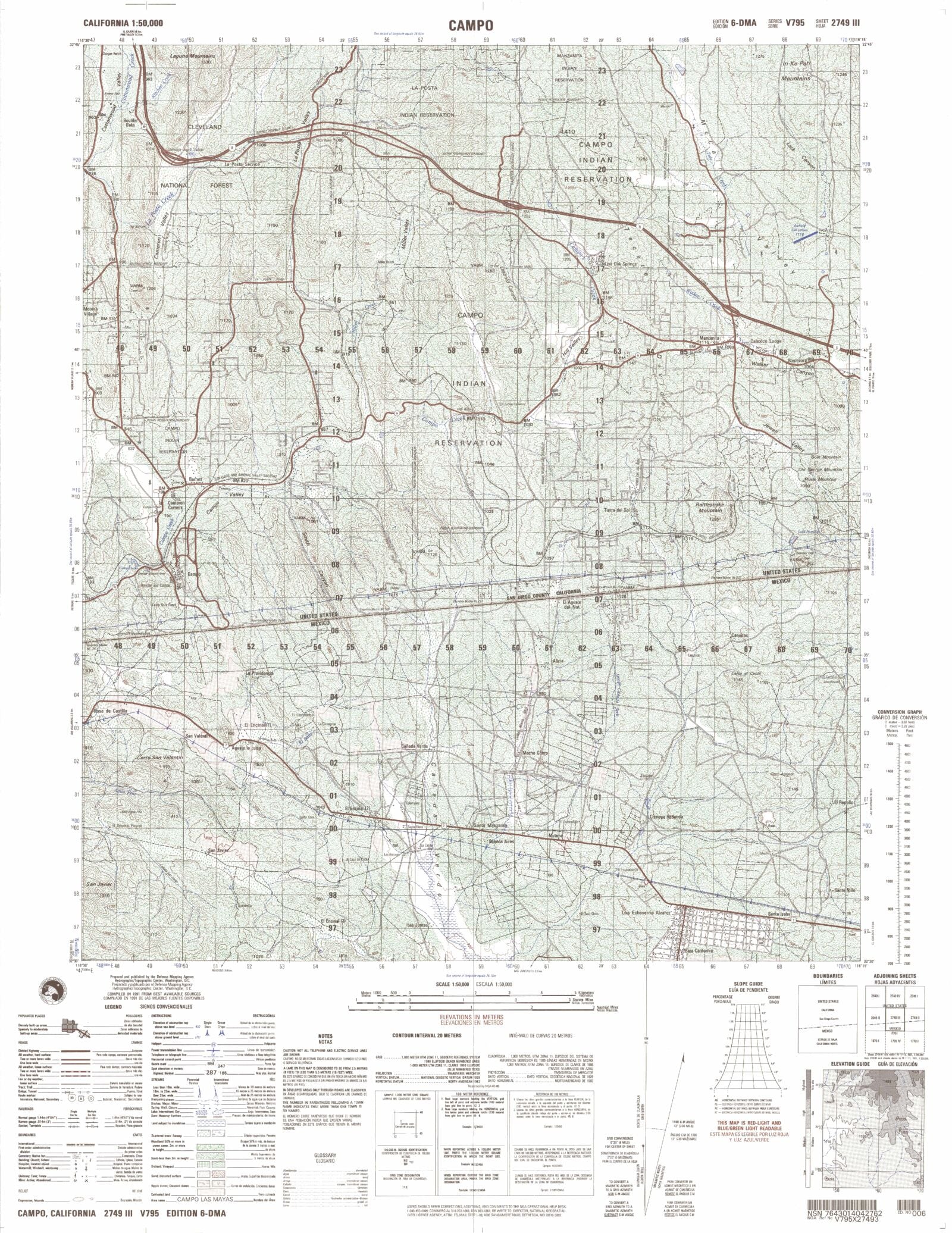 Campo California Military 1:50,000 Map – MyTopo Map Store