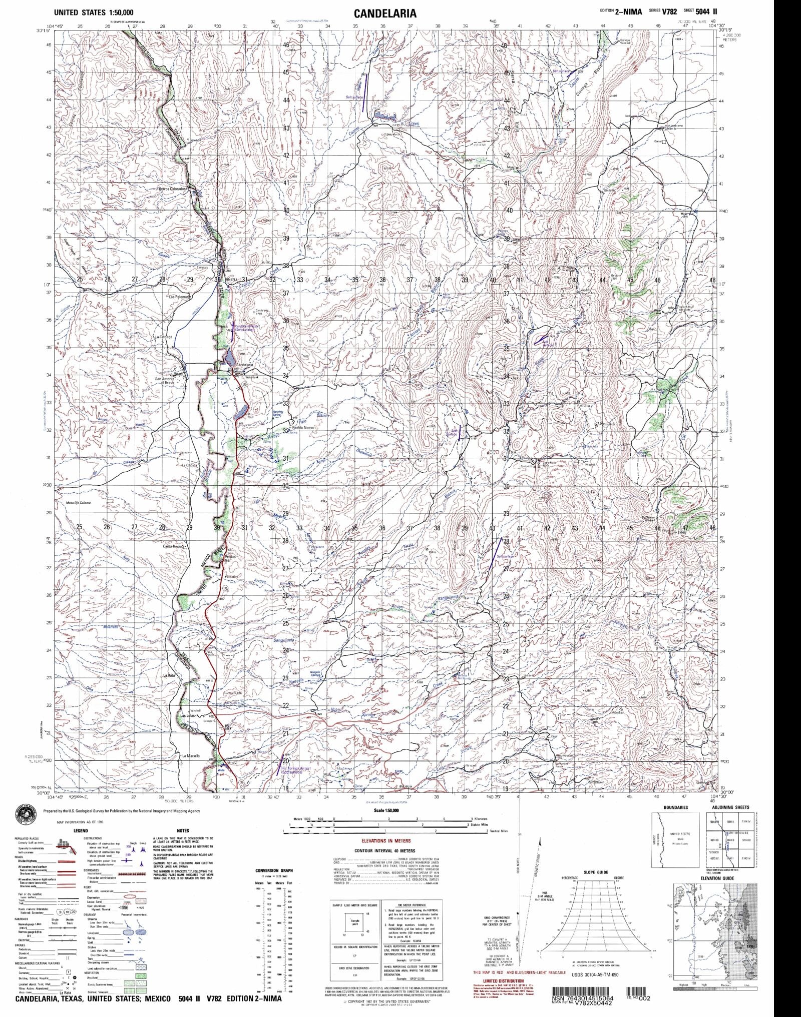 Candelaria Texas Military 1:50,000 Map – MyTopo Map Store