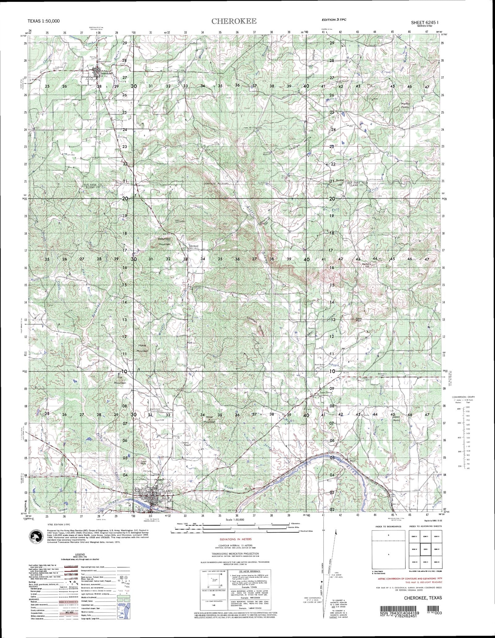 Cherokee Texas Military 1:50,000 Map – MyTopo Map Store