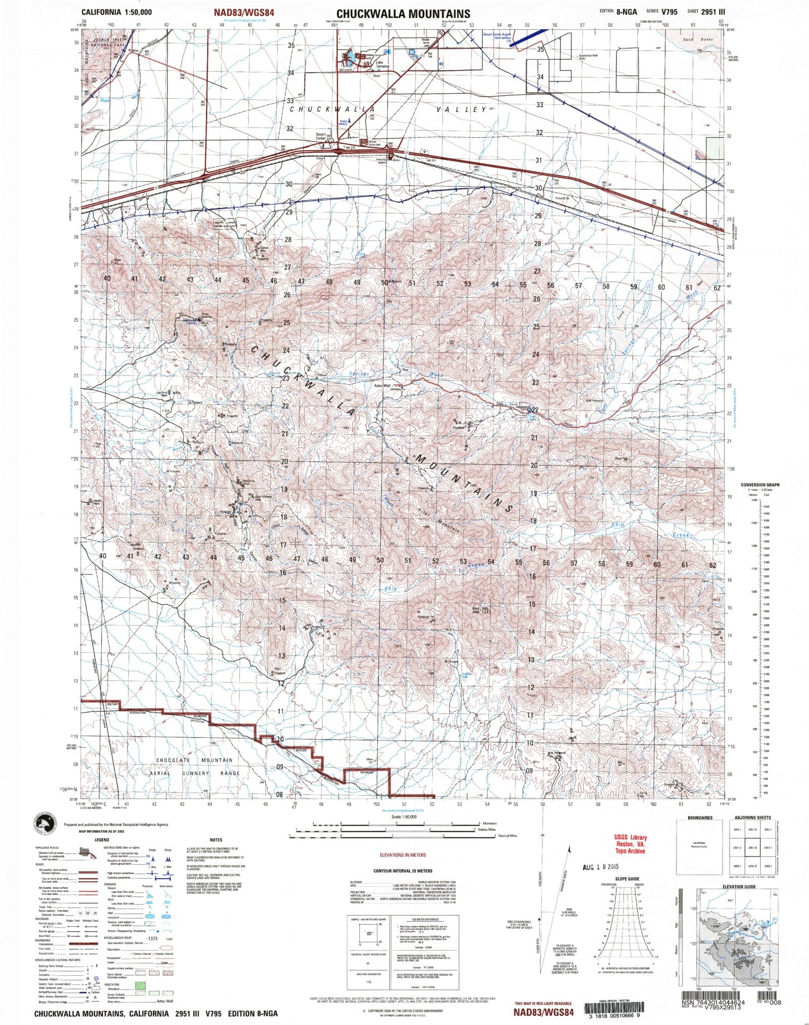 Chuckwalla Mountains California Military 1:50,000 Map – MyTopo Map Store