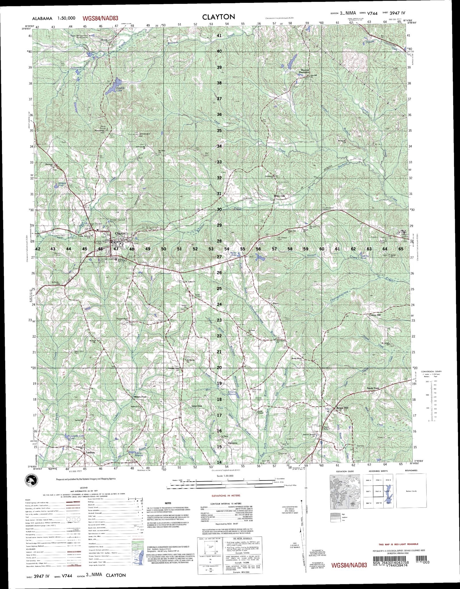 Clayton Alabama Military 1:50,000 Map – MyTopo Map Store