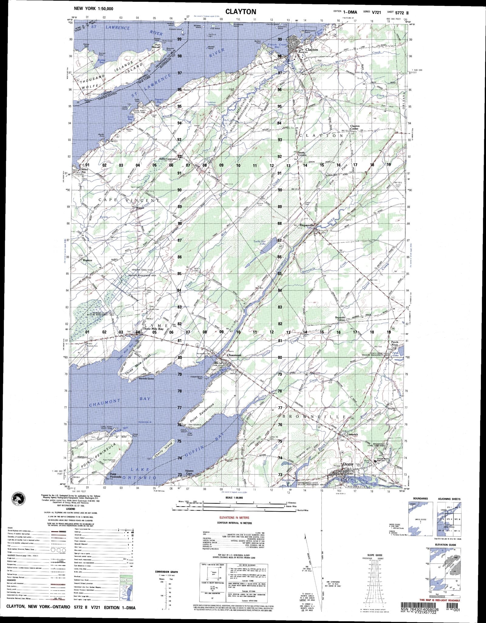 Clayton New York Military 1:50,000 Map – MyTopo Map Store