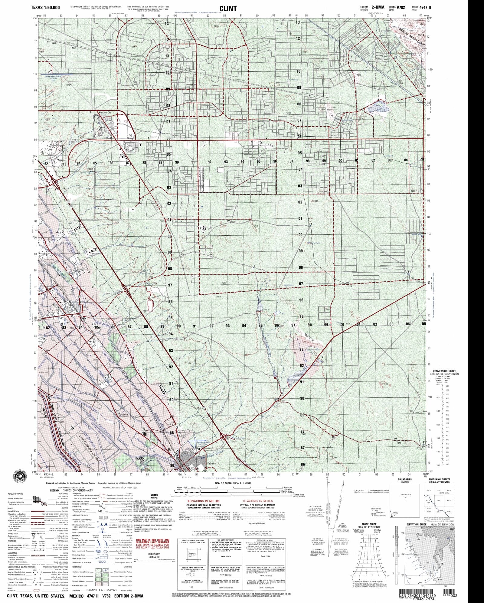 Clint Texas Military 1:50,000 Map – MyTopo Map Store