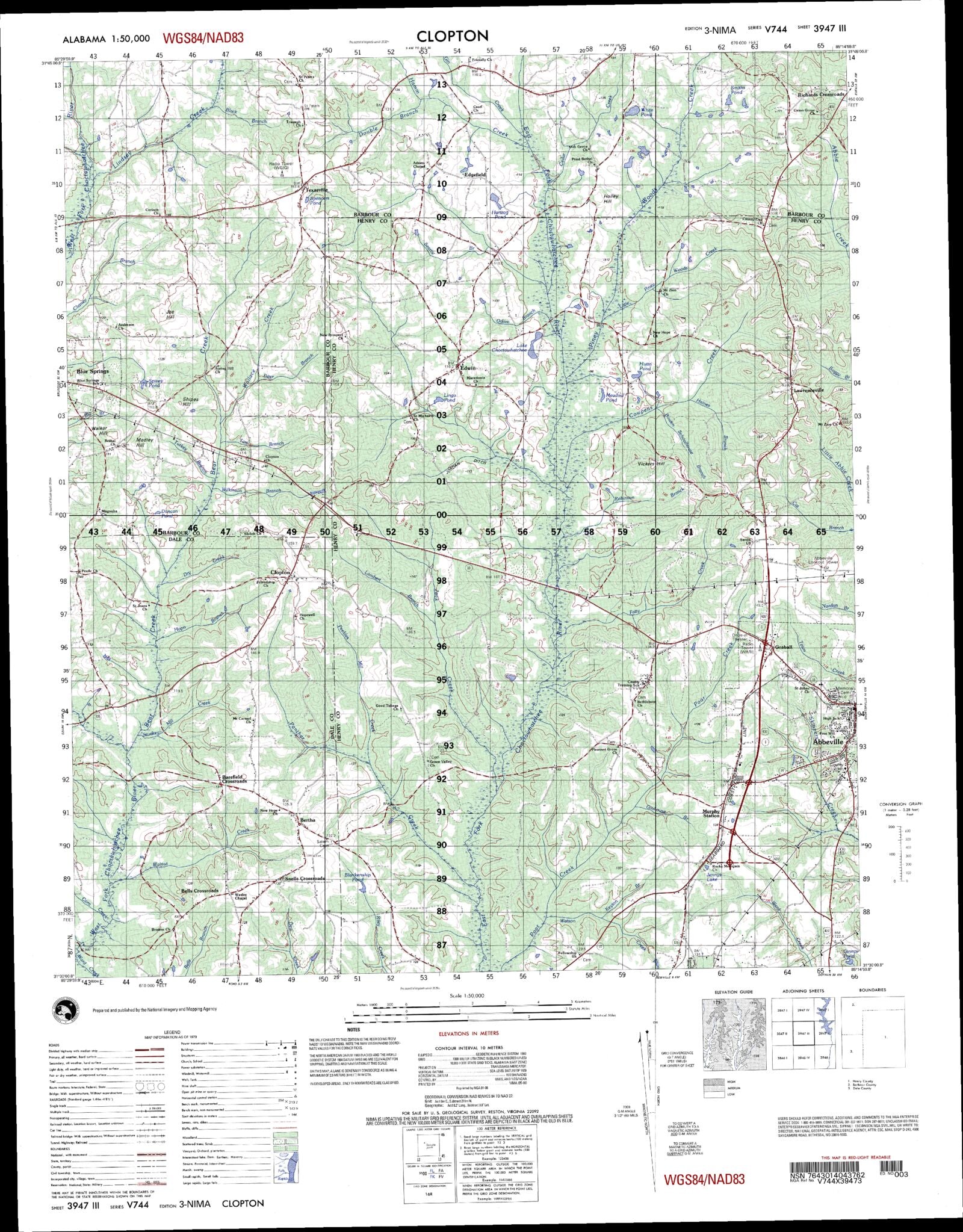 Clopton Alabama Military 1:50,000 Map – MyTopo Map Store