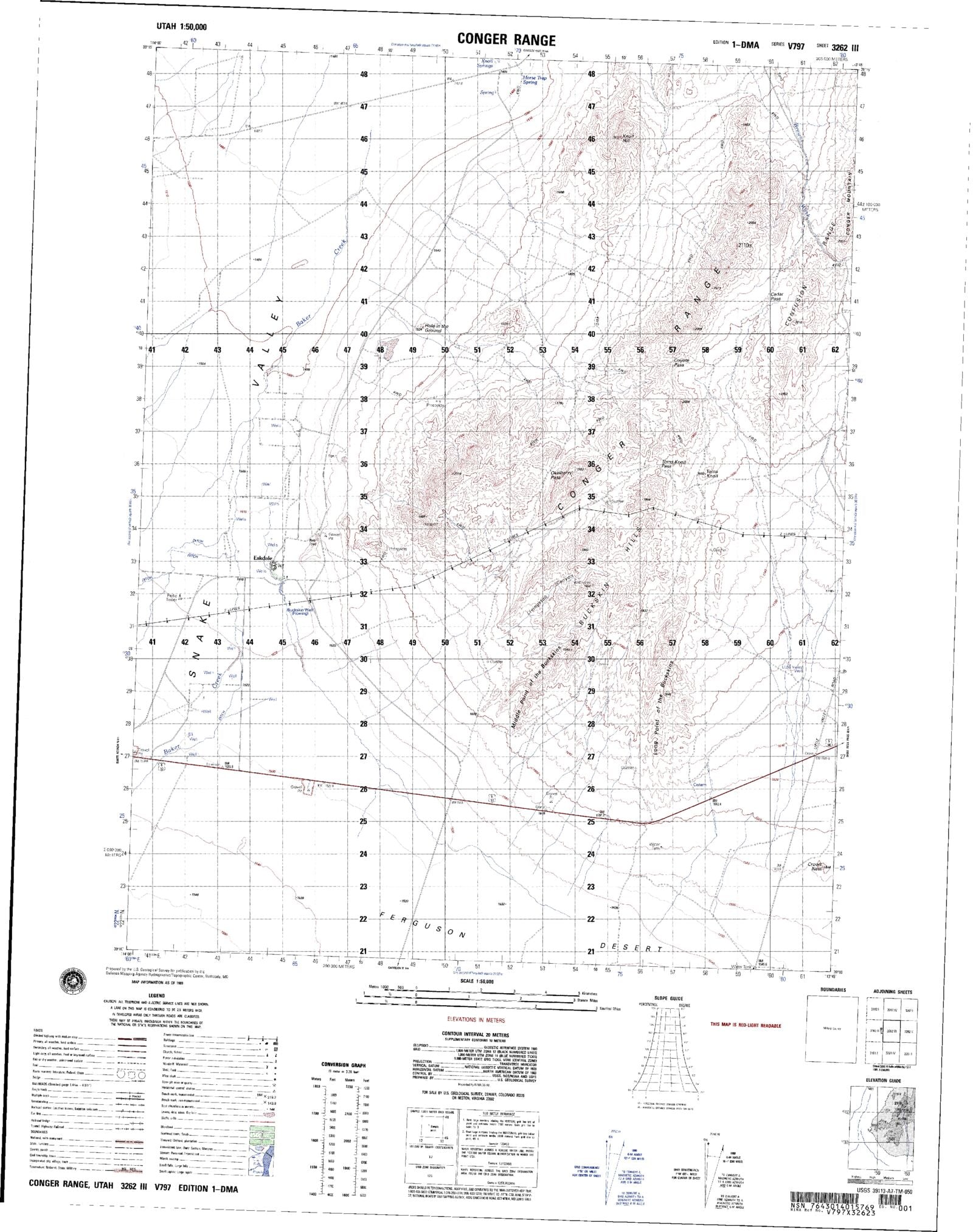 Conger Range Utah Military 1:50,000 Map – MyTopo Map Store