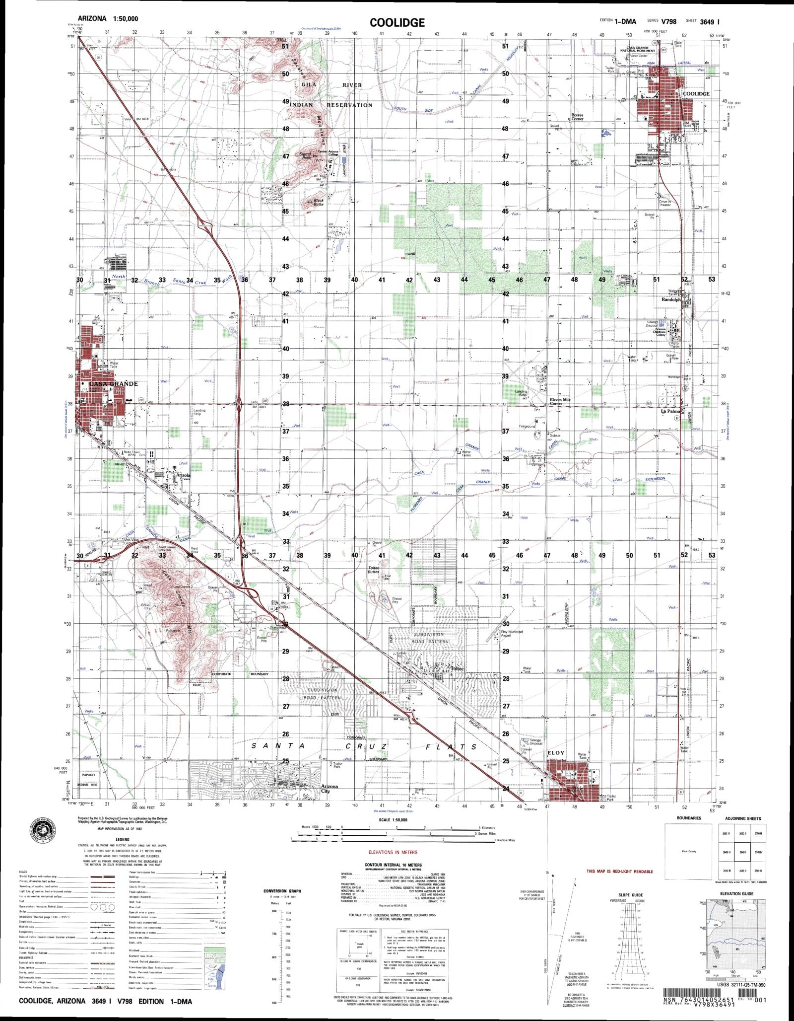 Coolidge Arizona Military 1:50,000 Map – MyTopo Map Store