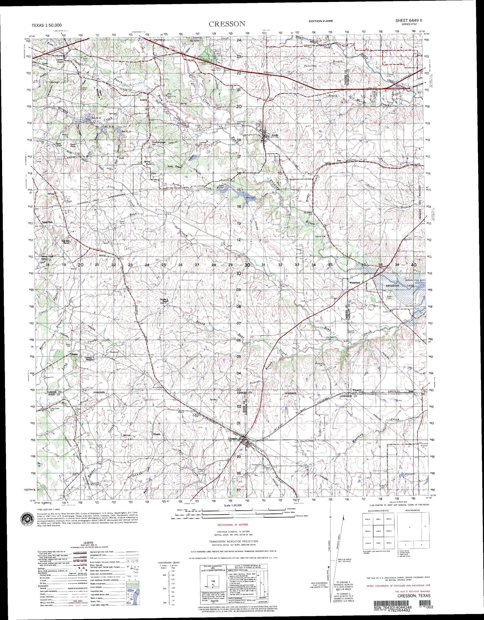 Cresson Texas Military 1:50,000 Map – MyTopo Map Store