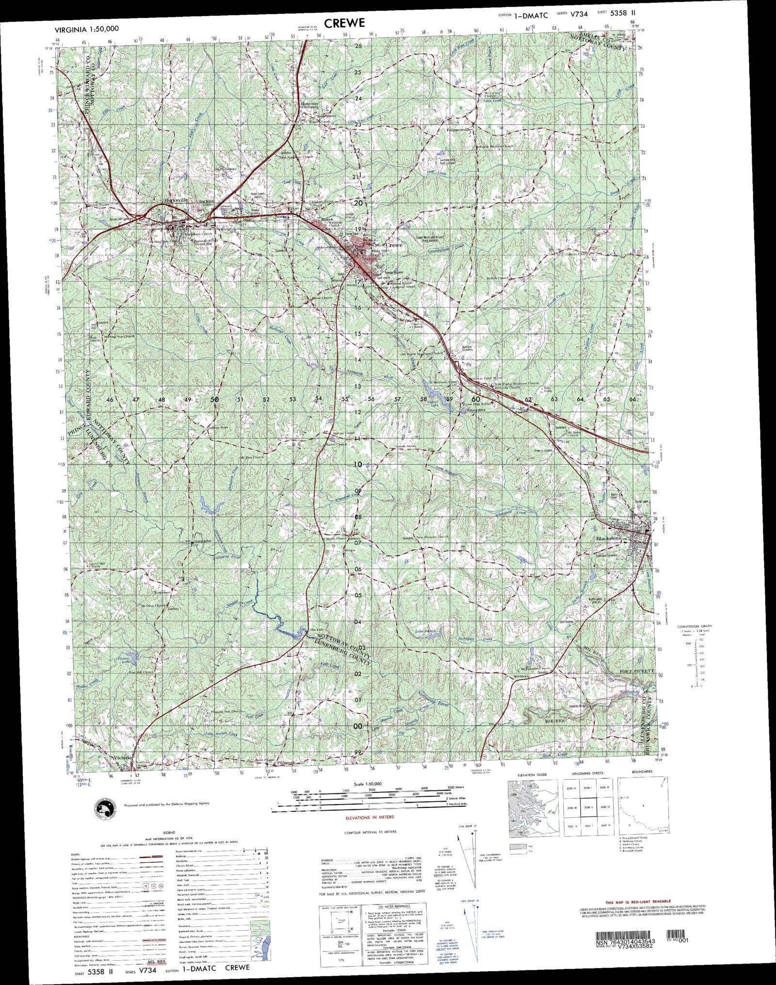 Crewe Virginia Military 1:50,000 Map – MyTopo Map Store