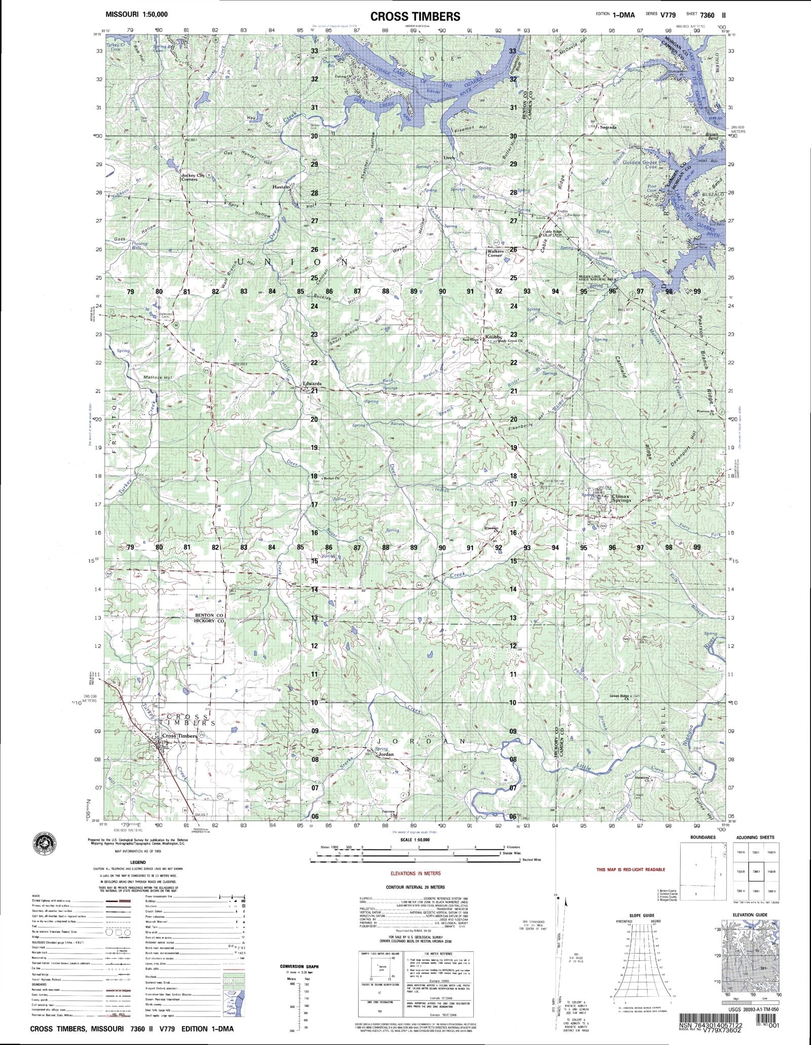Cross Timbers Missouri Military 1:50,000 Map – MyTopo Map Store