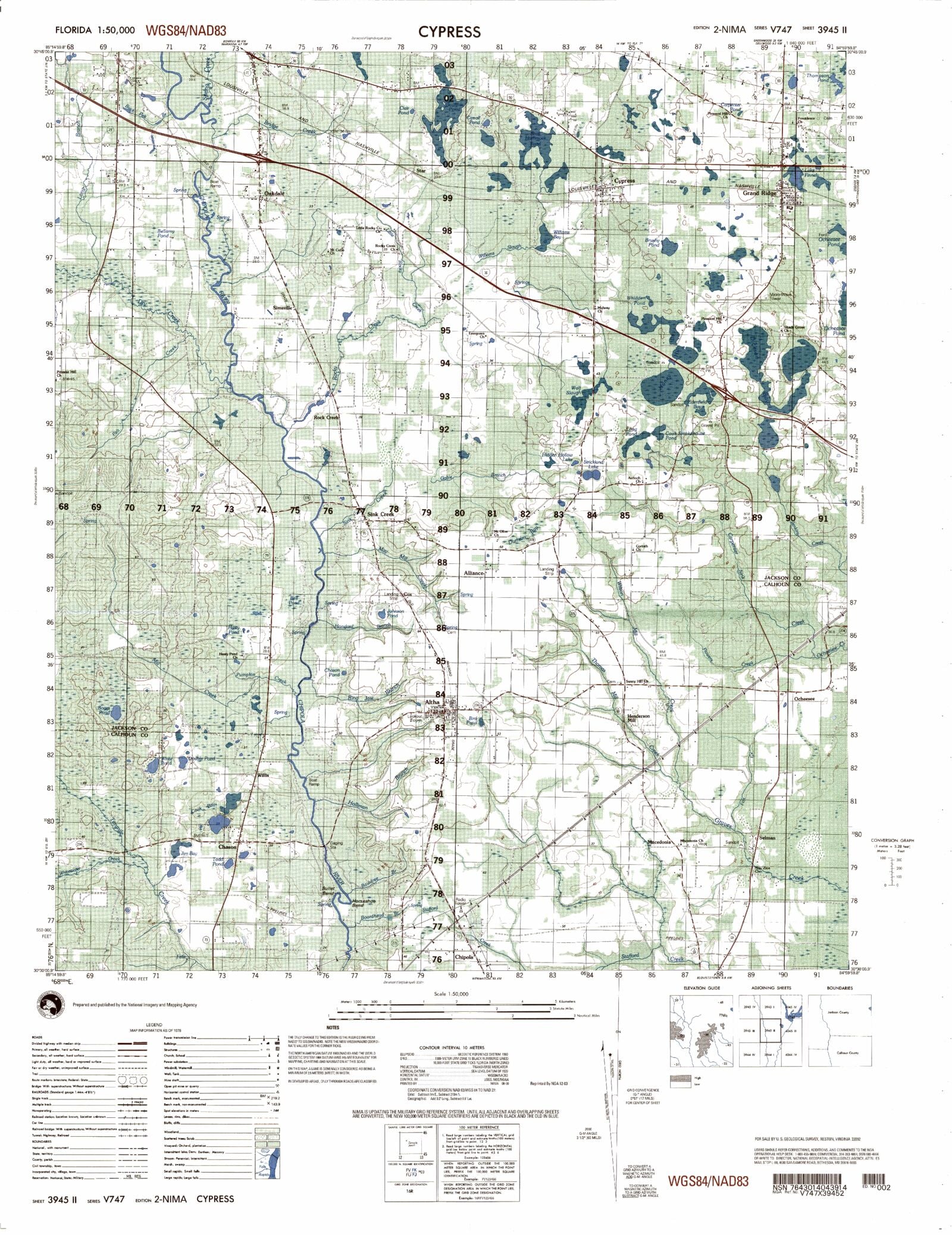 Cypress Florida Military 1:50,000 Map – MyTopo Map Store