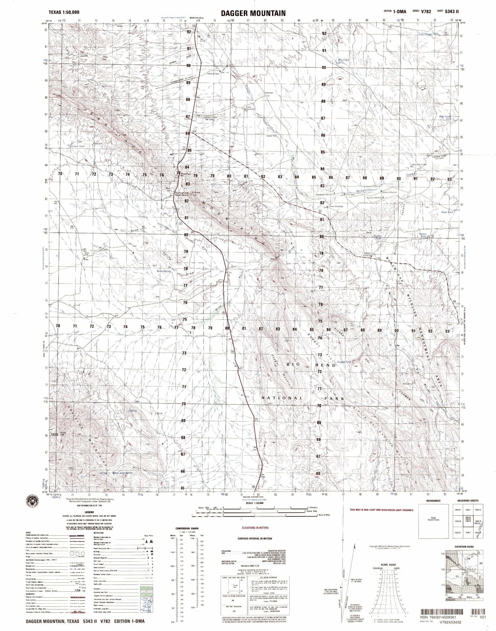 Dagger Mountain Texas Military 1:50,000 Map – MyTopo Map Store