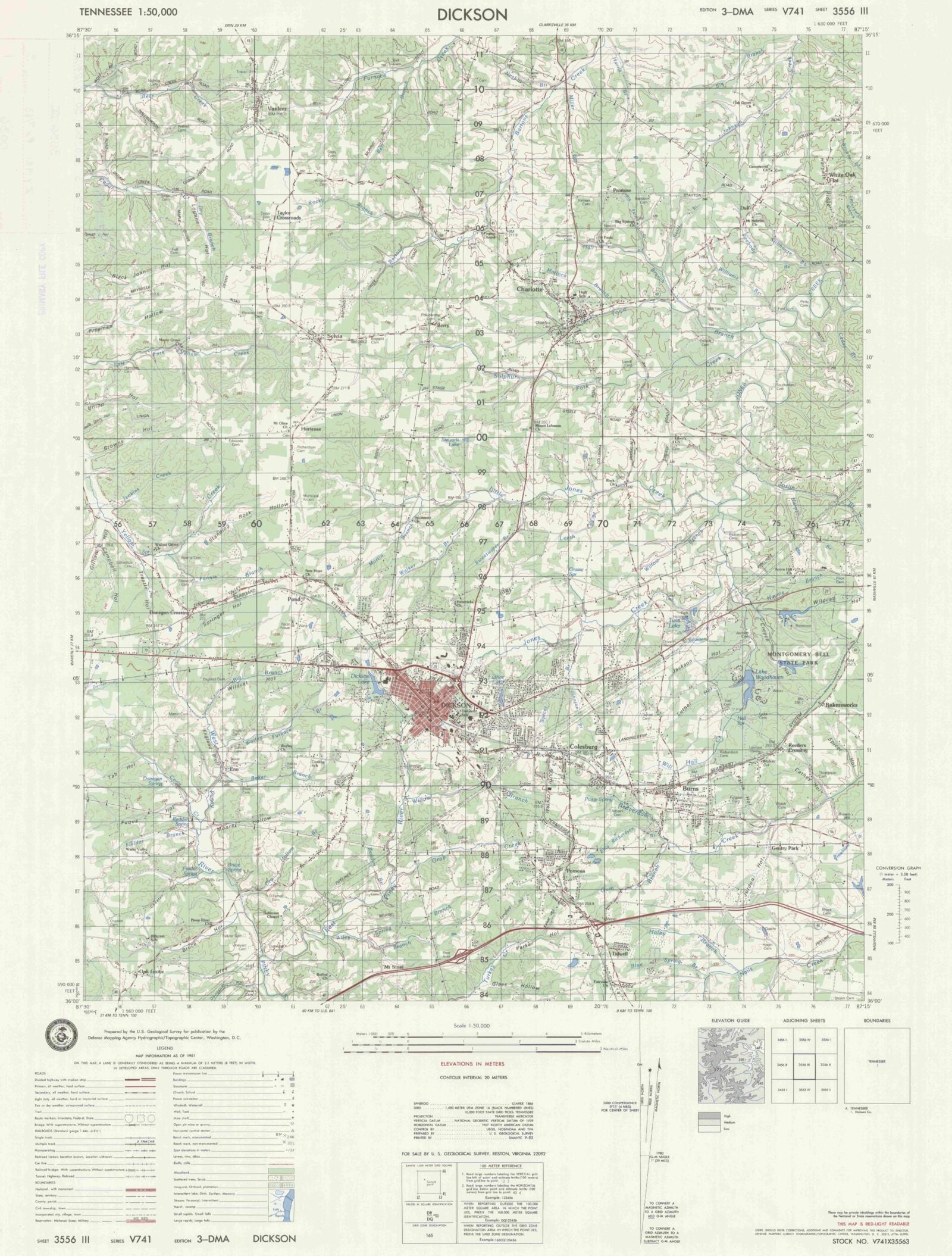 Dickson Tennessee Military 1:50,000 Map – MyTopo Map Store