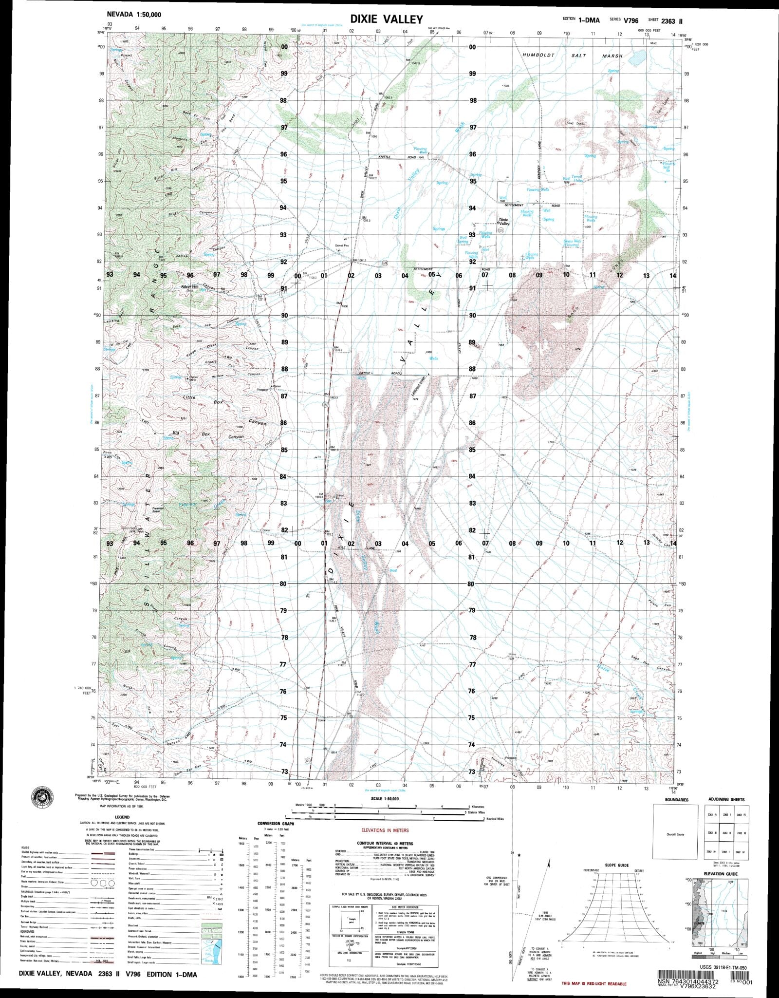 Dixie Valley Nevada Military 1:50,000 Map – MyTopo Map Store