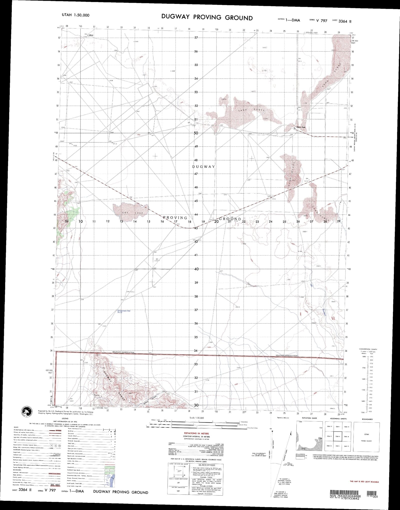 Dugway Proving Ground Utah Military 1:50,000 Map – MyTopo Map Store