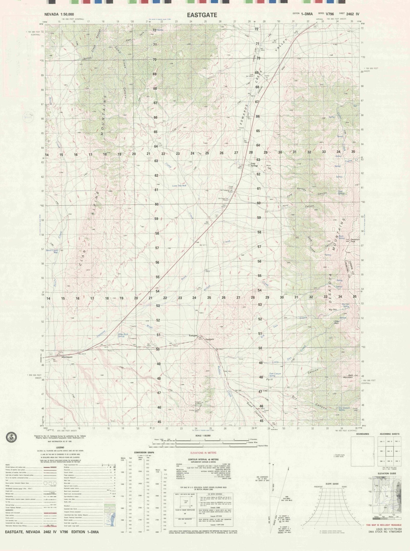 Eastgate Nevada Military 1:50,000 Map – MyTopo Map Store