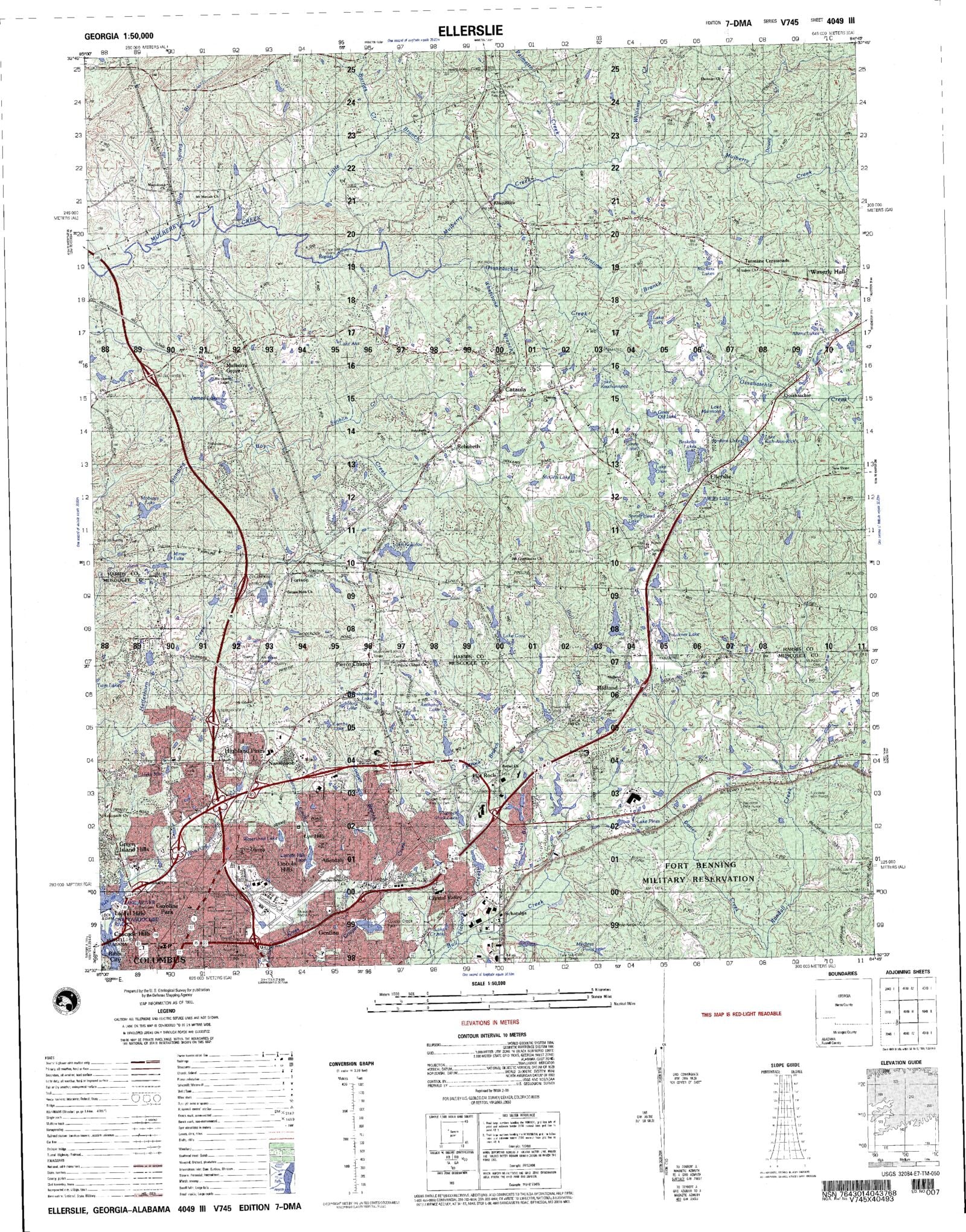 Ellerslie Georgia Military 1:50,000 Map – MyTopo Map Store