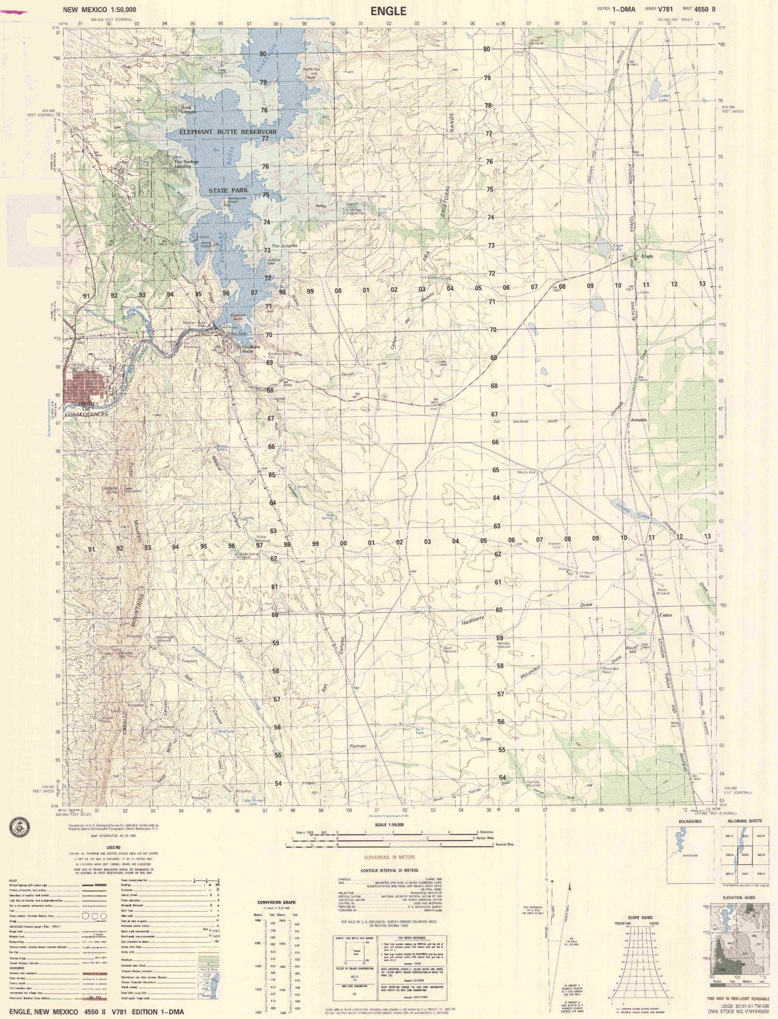 Engle New Mexico Military 1:50,000 Map – MyTopo Map Store