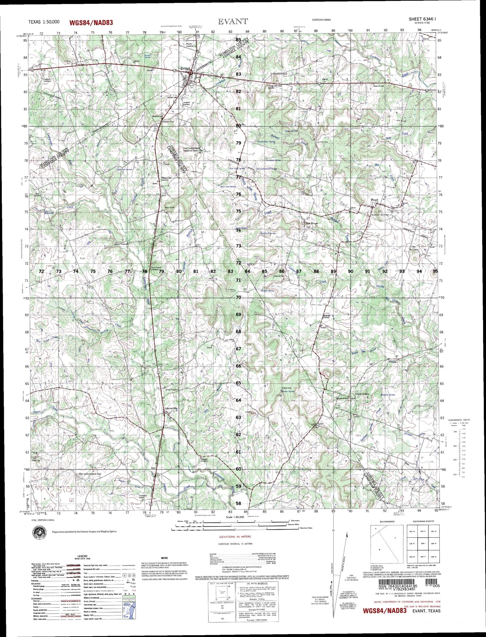 Evant Texas Military 1:50,000 Map – MyTopo Map Store