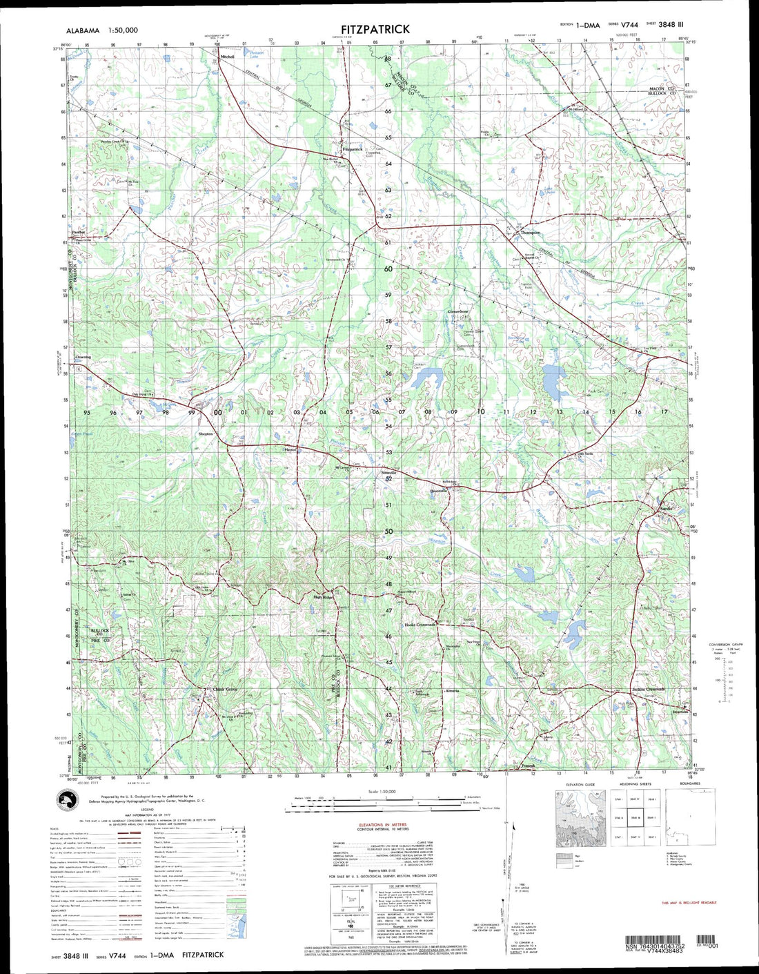 Fitzpatrick Alabama Military 1:50,000 Map – MyTopo Map Store