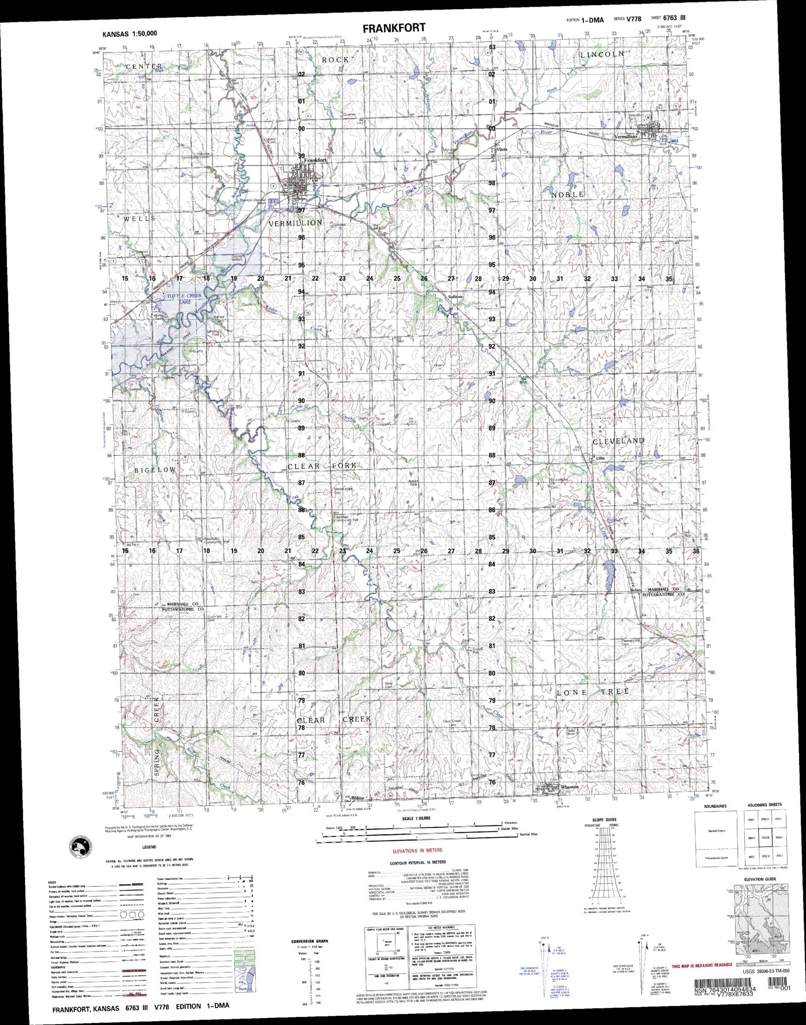 Frankfort Kansas Military 1:50,000 Map – MyTopo Map Store