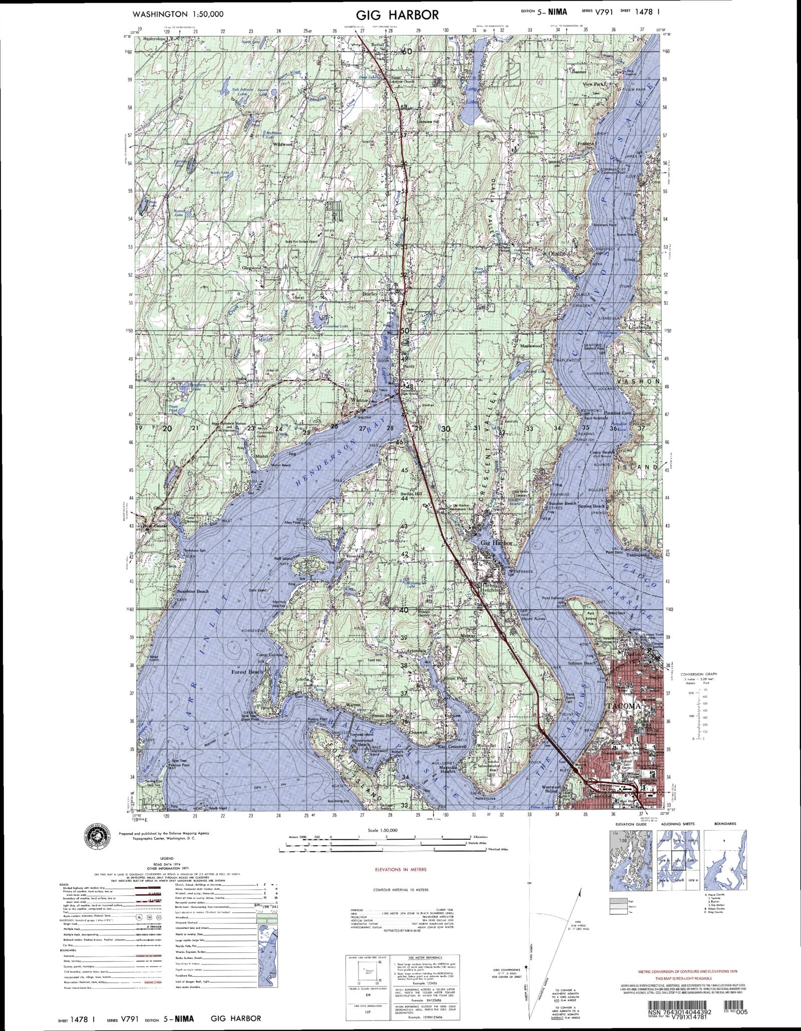 Gig Harbor Washington Military 1:50,000 Map – MyTopo Map Store