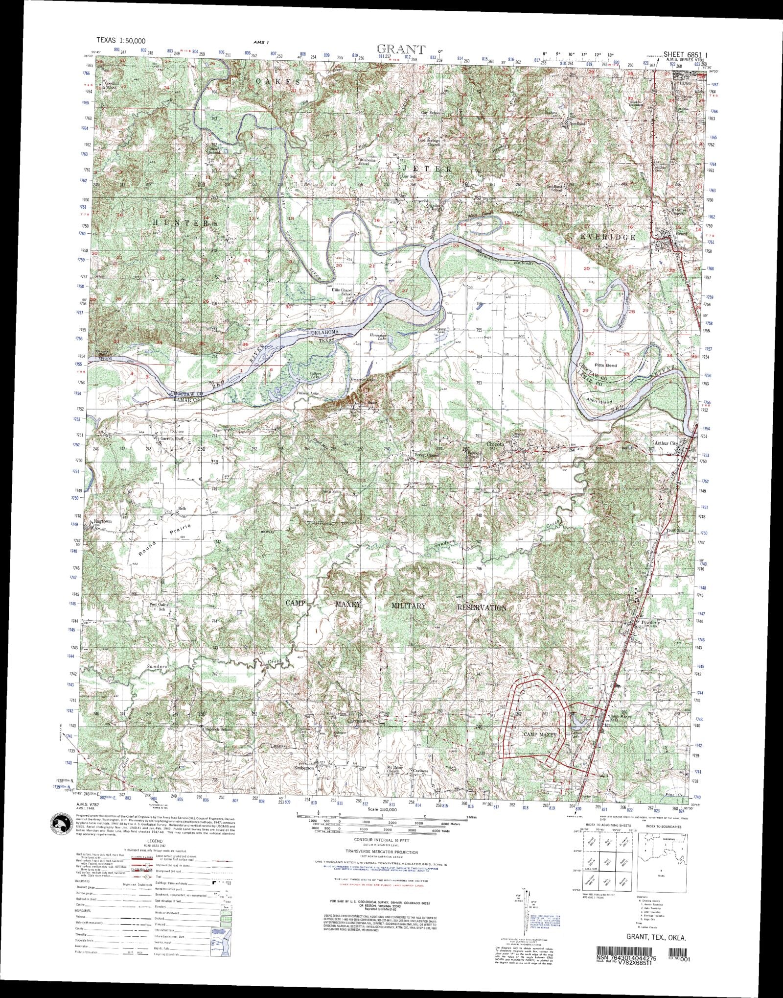 Grant Texas Military 1:50,000 Map – MyTopo Map Store