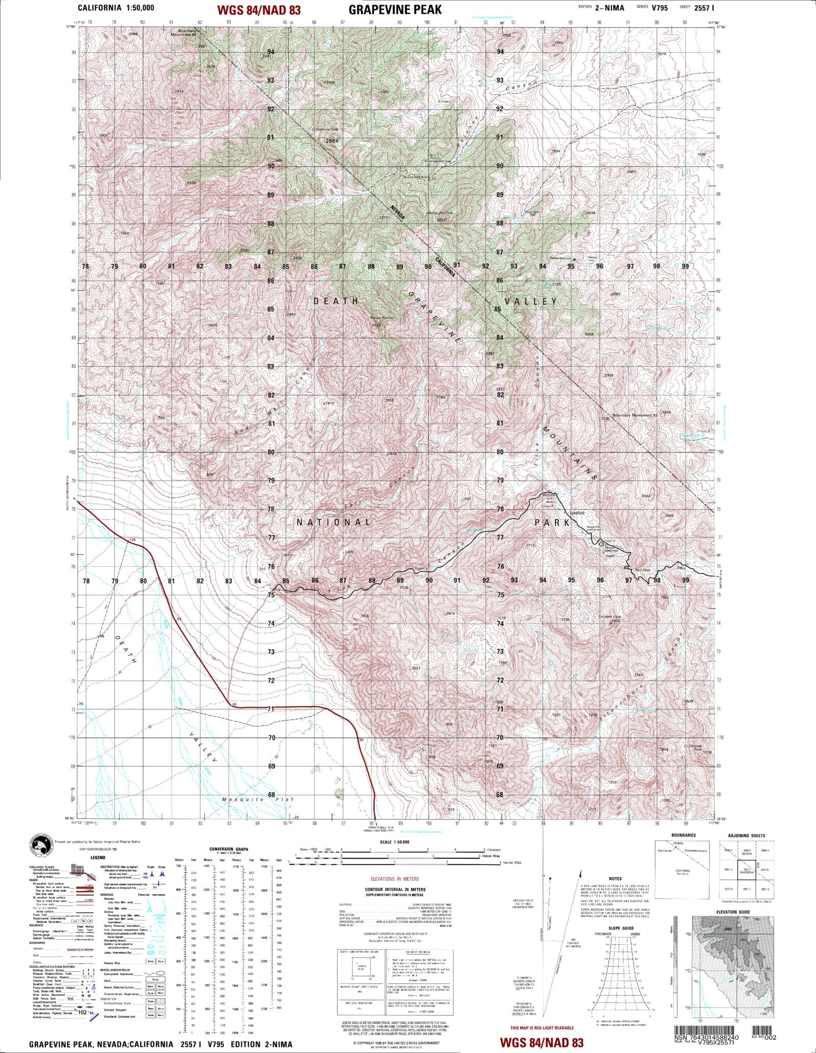 Grapevine Peak Nevada Military 1:50,000 Map – MyTopo Map Store