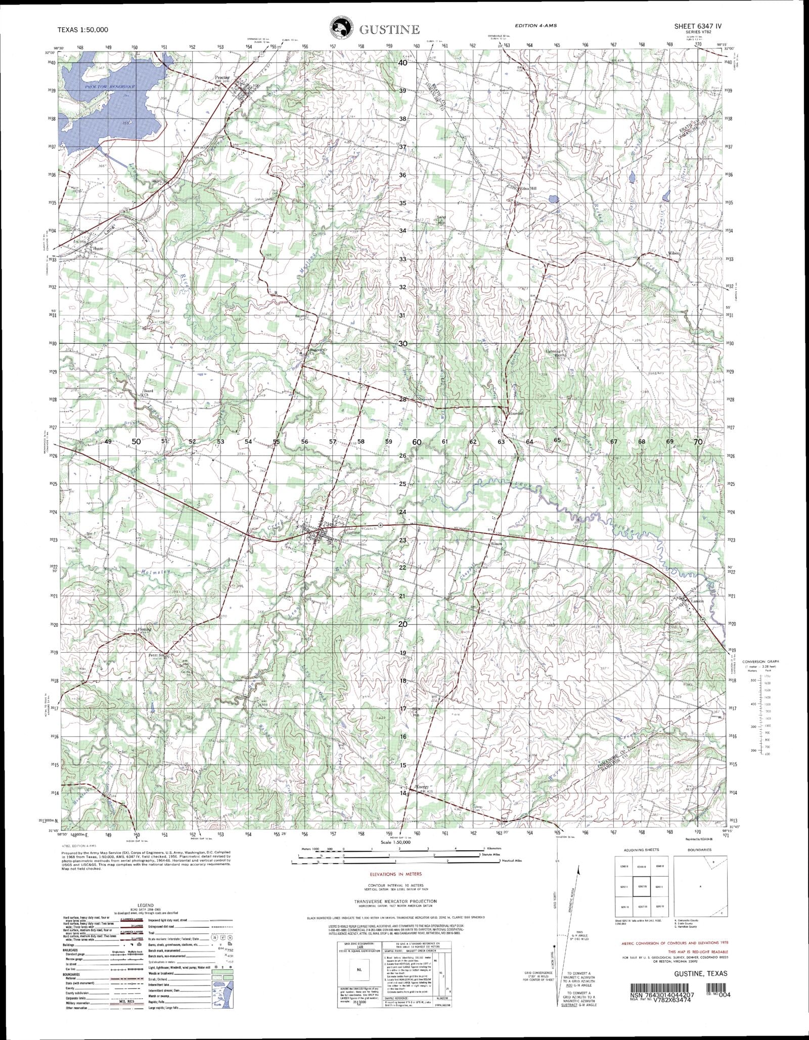Gustine Texas Military 1:50,000 Map – MyTopo Map Store
