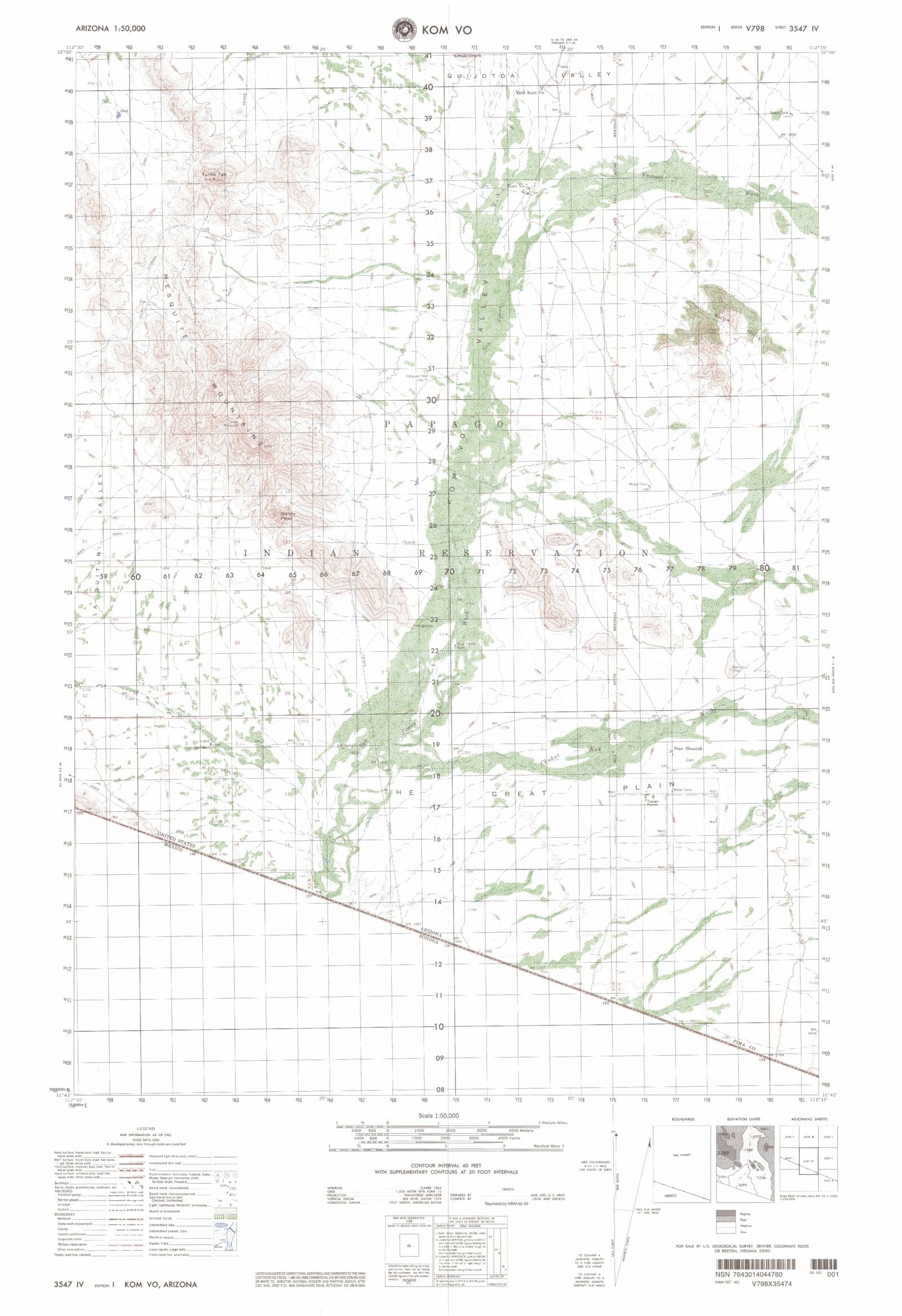 Gu Achi Arizona Military 1:50,000 Map – MyTopo Map Store
