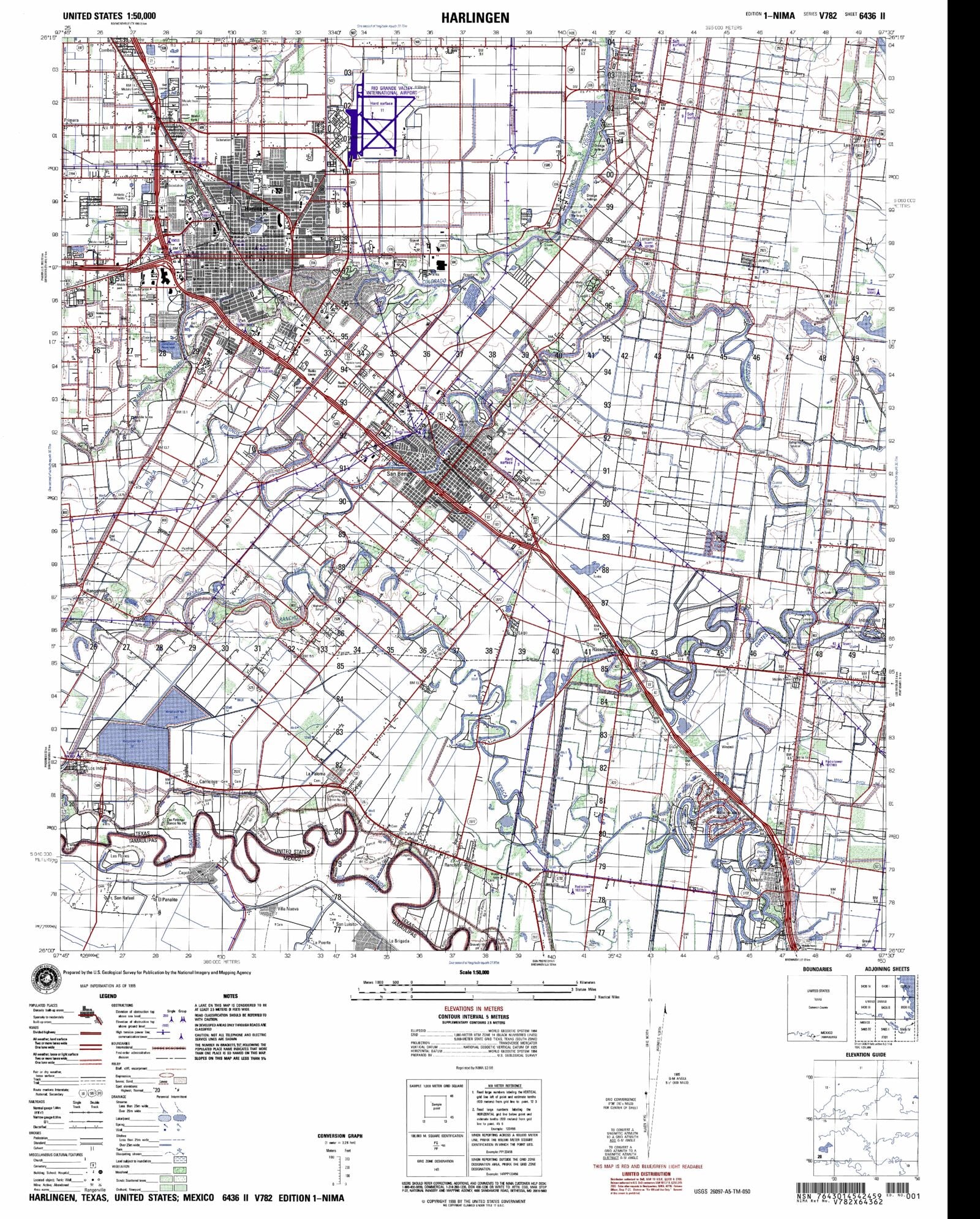 Harlingen Texas Military 1:50,000 Map – MyTopo Map Store