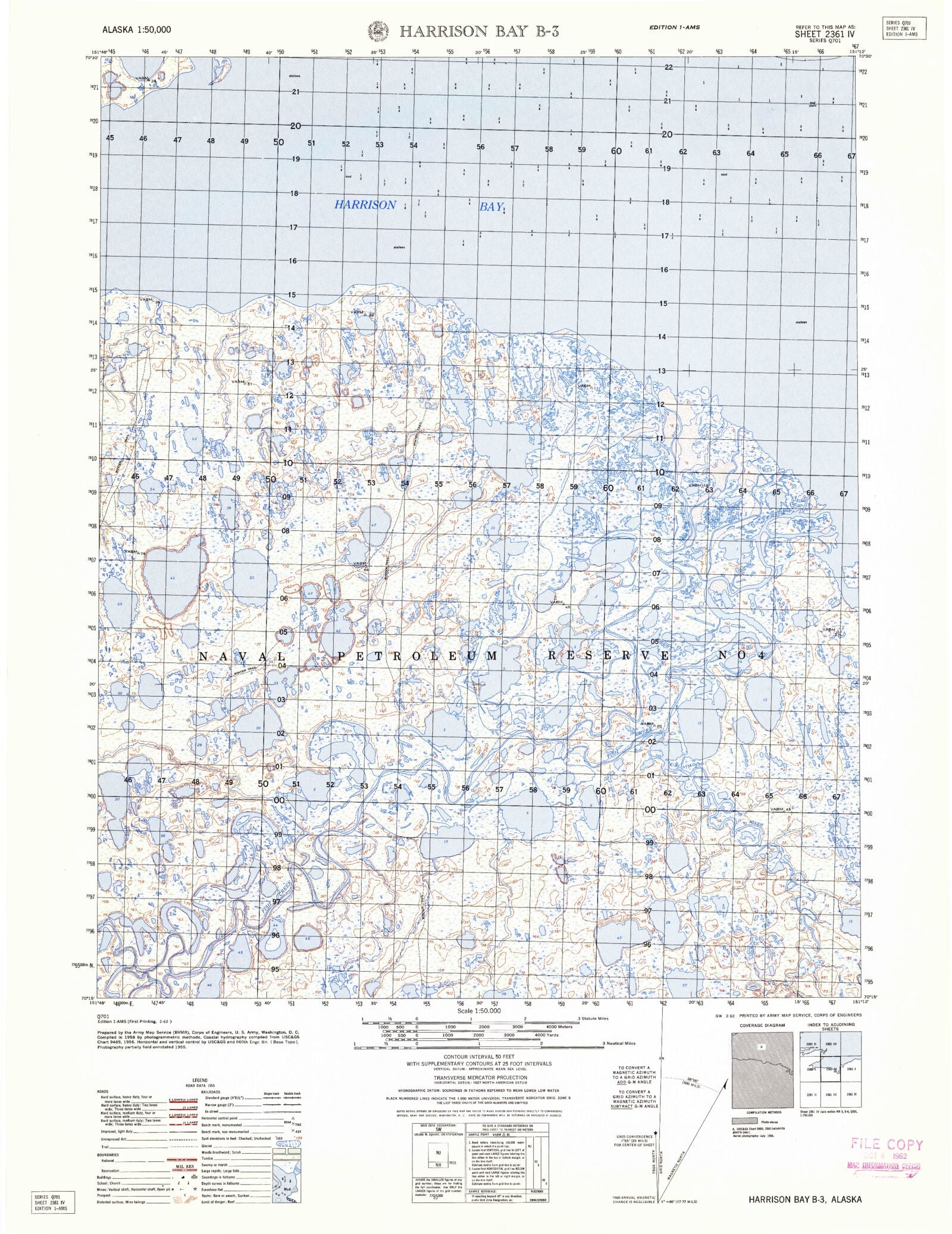Harrison Bay B-3 Alaska Military 1:50,000 Map – MyTopo Map Store