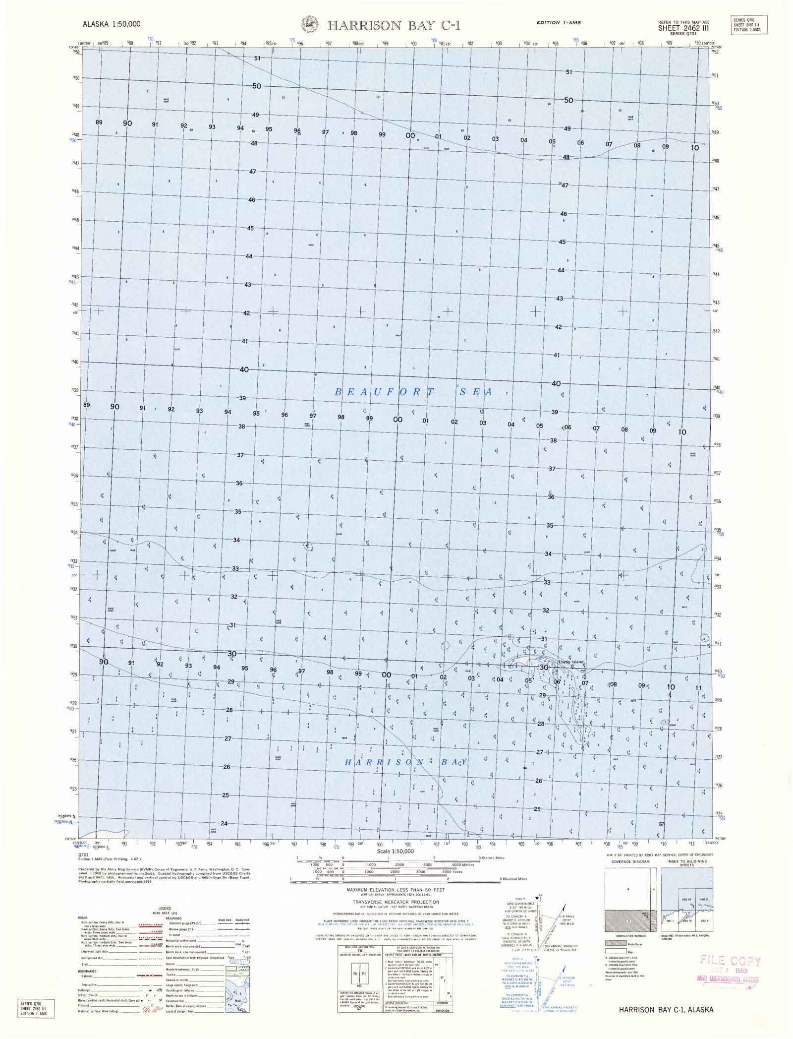 Harrison Bay C-1 Alaska Military 1:50,000 Map – MyTopo Map Store