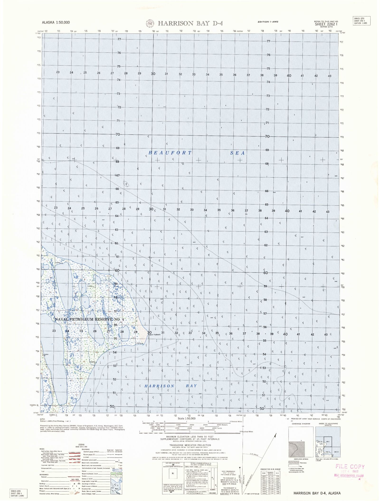 Harrison Bay D-4 Alaska Military 1:50,000 Map – MyTopo Map Store