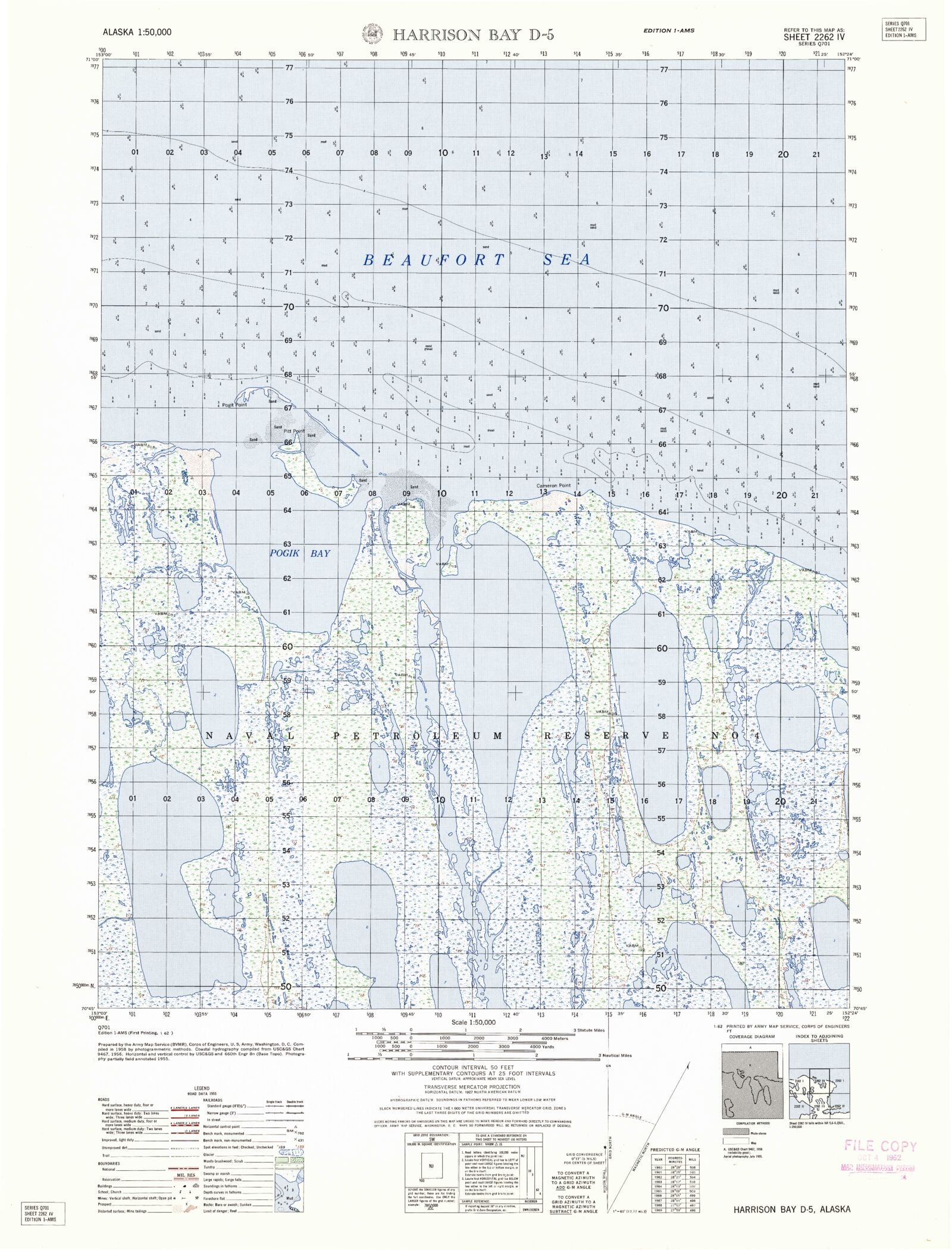Harrison Bay D-5 Alaska Military 1:50,000 Map – MyTopo Map Store
