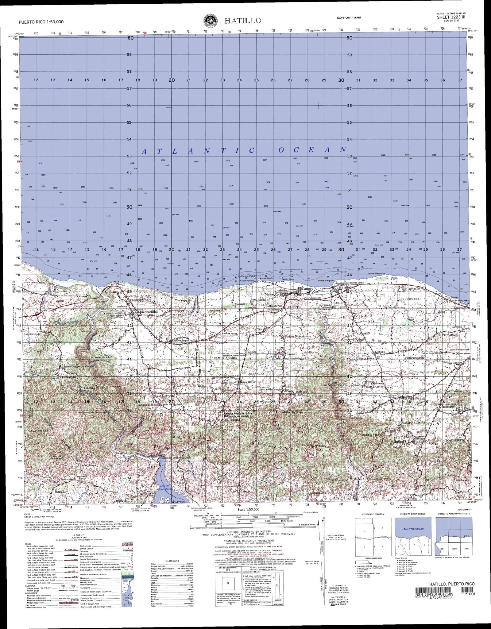 Hatillo Puerto Rico Military 1:50,000 Map – MyTopo Map Store