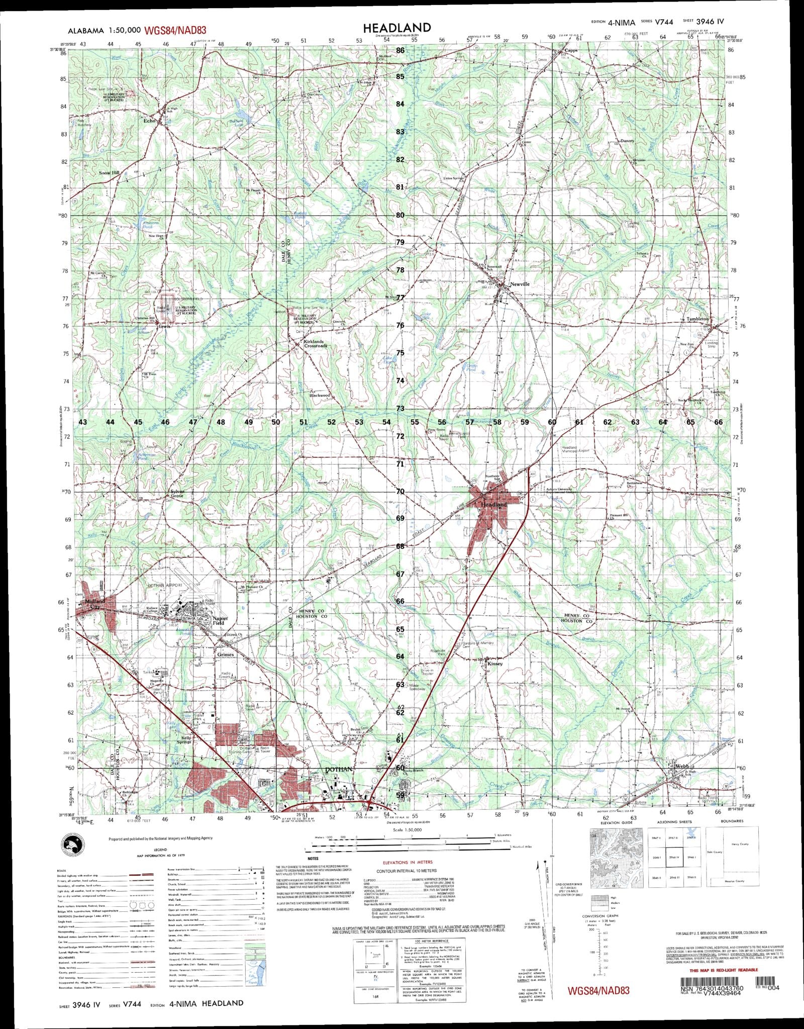 Headland Alabama Military 1:50,000 Map – MyTopo Map Store