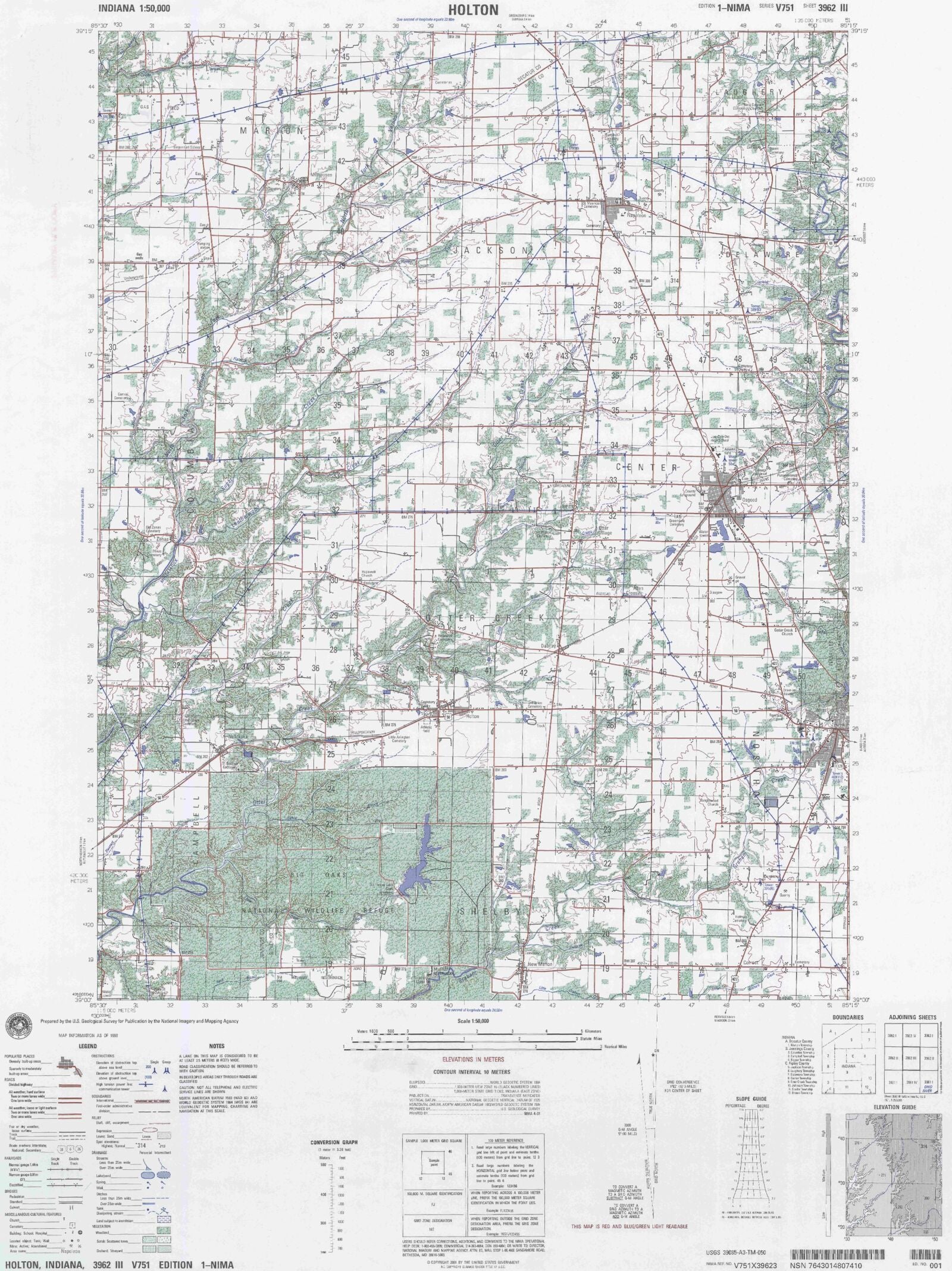 Holton Indiana Military 1:50,000 Map – MyTopo Map Store