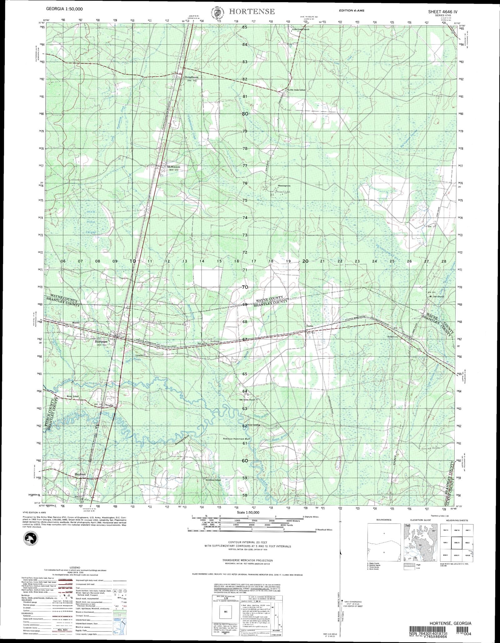 Hortense Georgia Military 1:50,000 Map – MyTopo Map Store