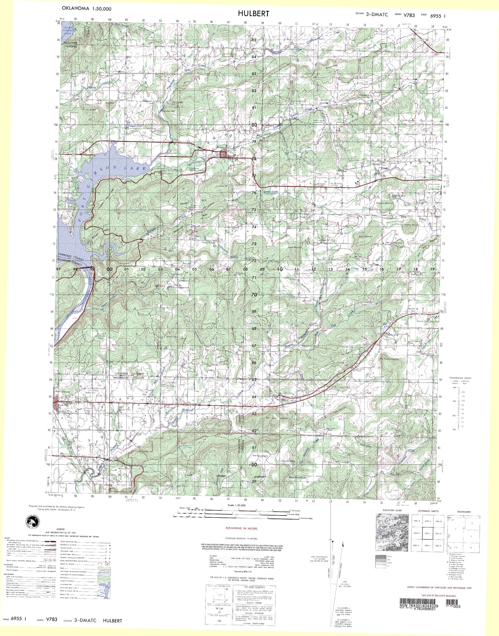 Hulbert Oklahoma Military 1:50,000 Map – MyTopo Map Store