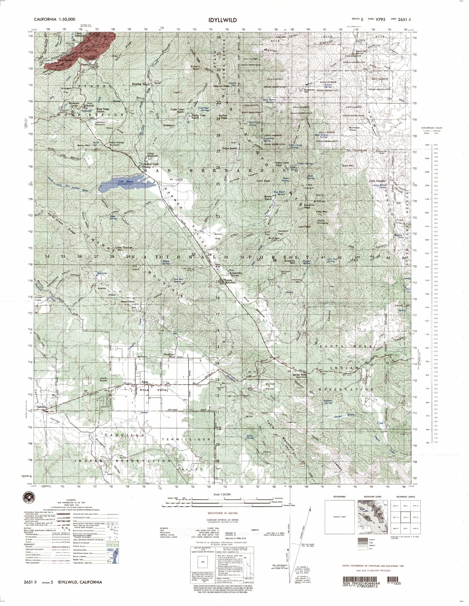 Idyllwild California Military 1:50,000 Map – MyTopo Map Store
