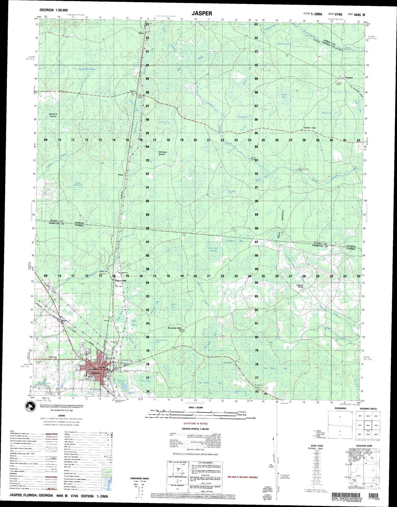Jasper Florida Military 1:50,000 Map – MyTopo Map Store