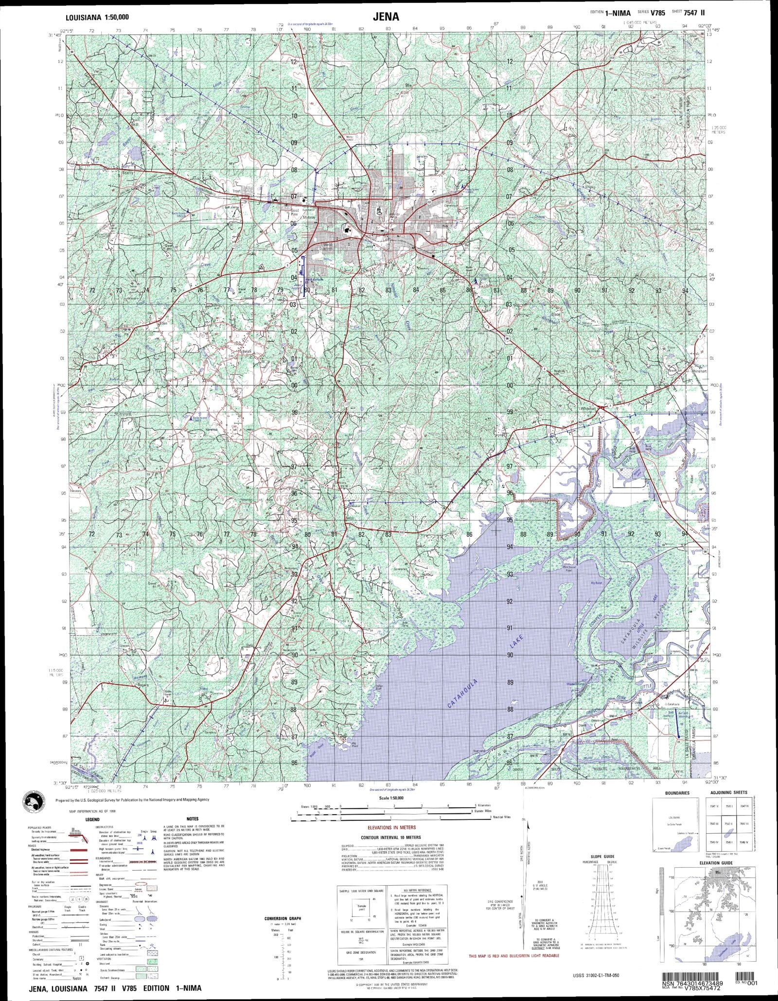 Jena Louisiana Military 1:50,000 Map – MyTopo Map Store